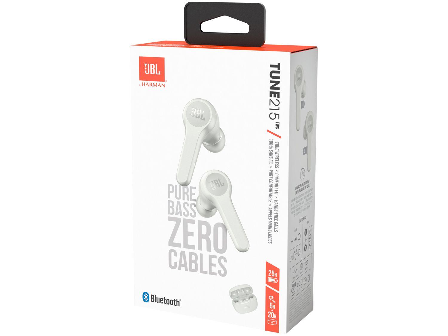 Fone de Ouvido Bluetooth JBL Tune 215 - True Wireless com Microfone Branco - Fone de Ouvido ...