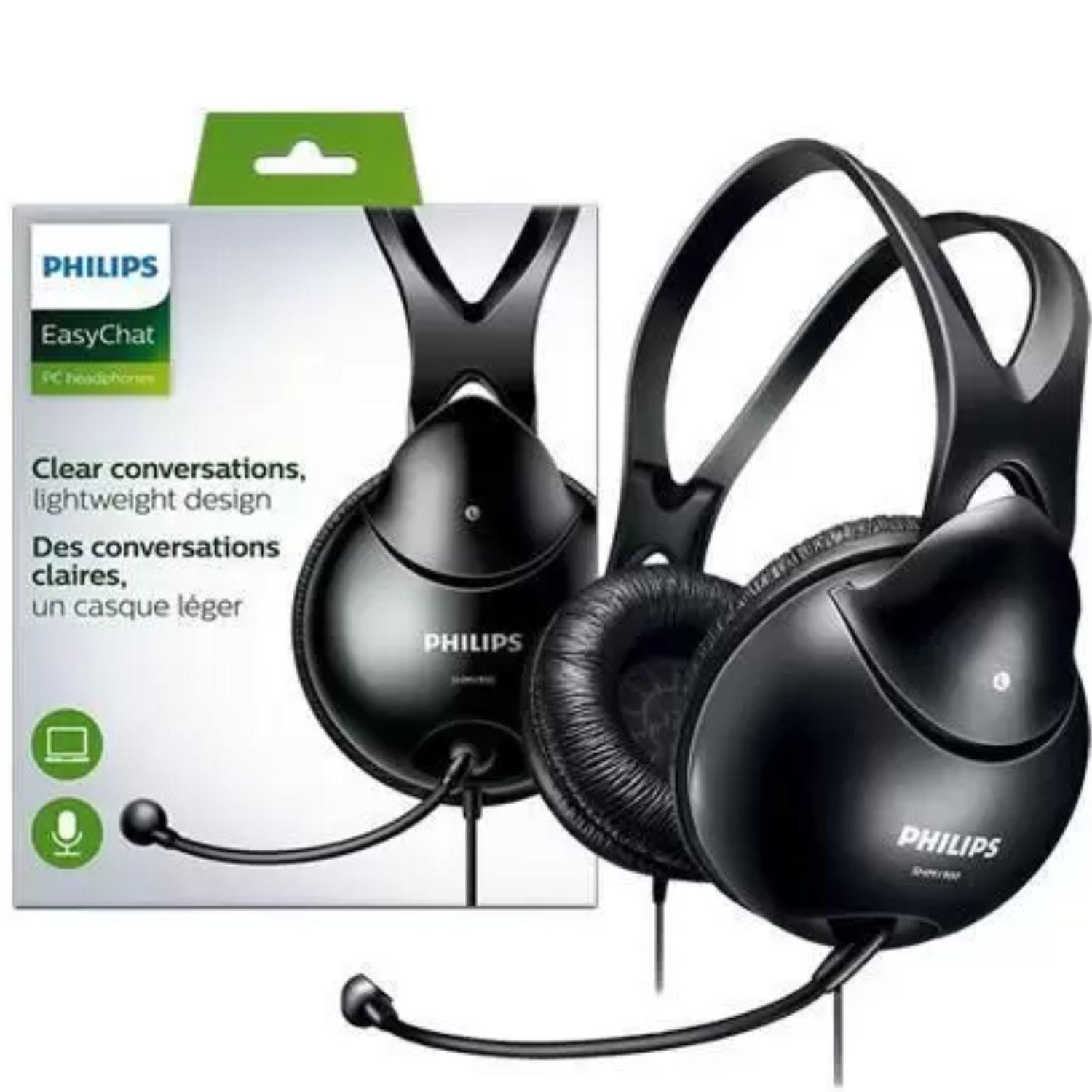 Fone de Ouvido Philips SHM1900 3.5mm Com Microfone Preto Headset com Fio Magazine Luiza