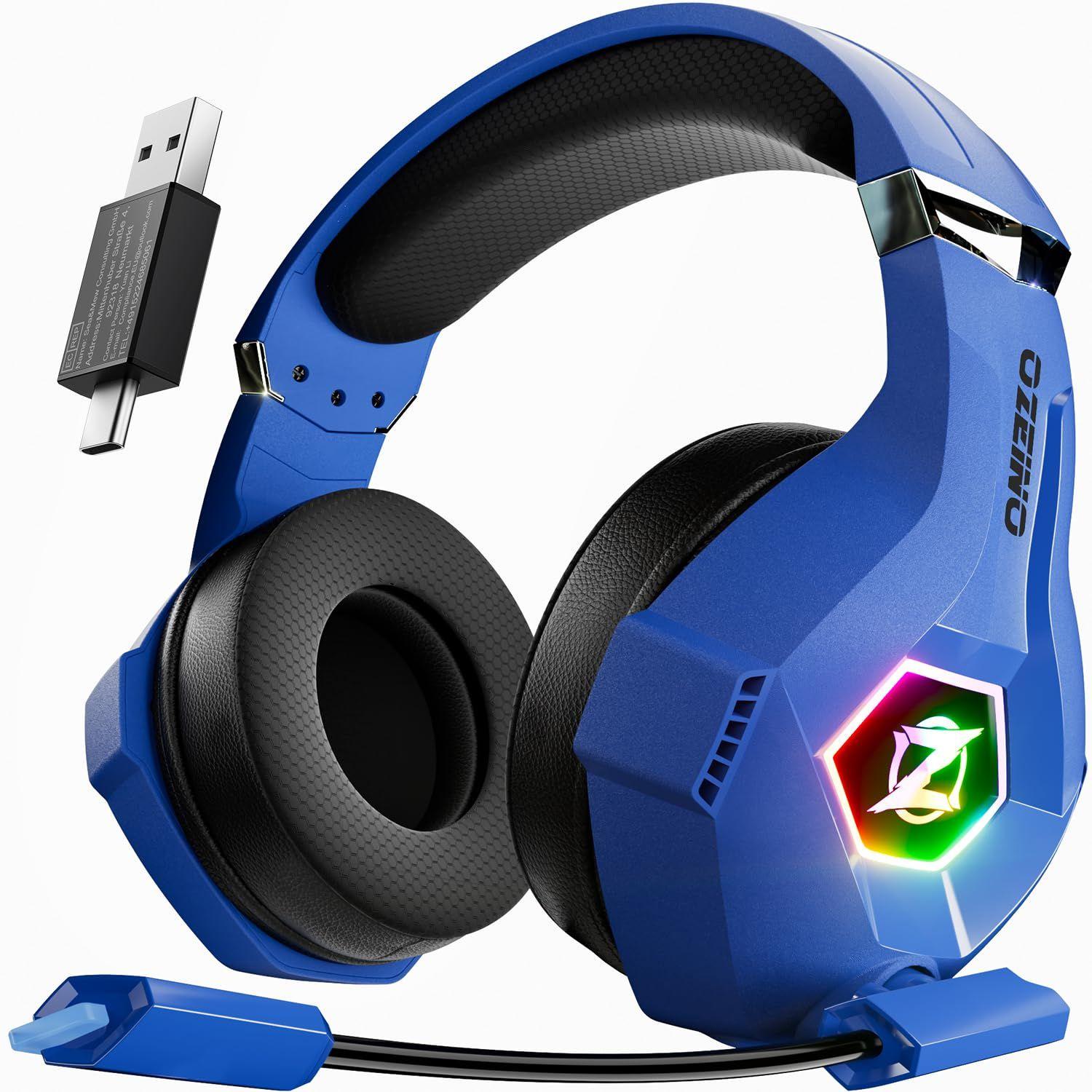 Fone De Ouvido Sem Fio Para Jogos Ozeino Para PC PS5 PS4 Com Microfo