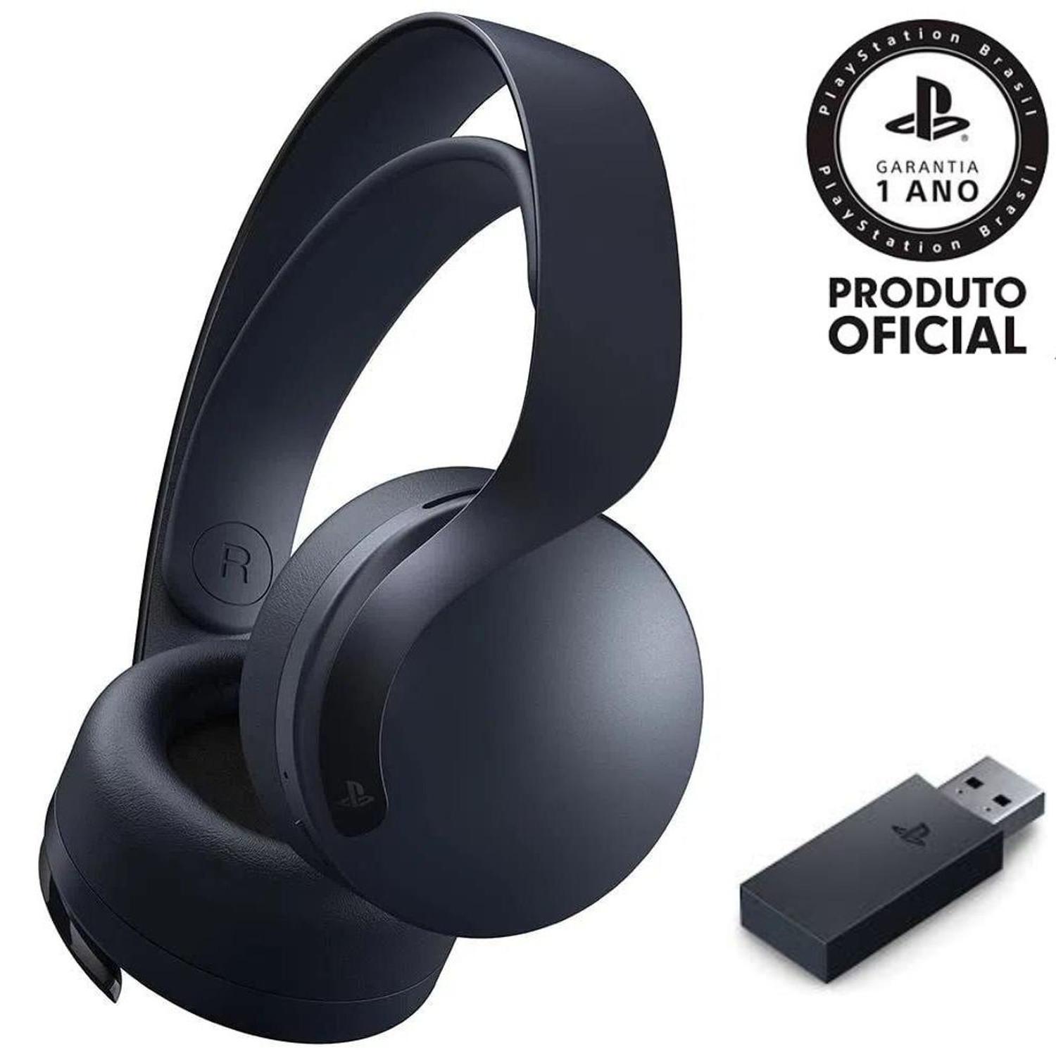 Fone PS5 Headset Sem Fio Sony 5 Pulse 3D Midnight Black Preto - Headset ...