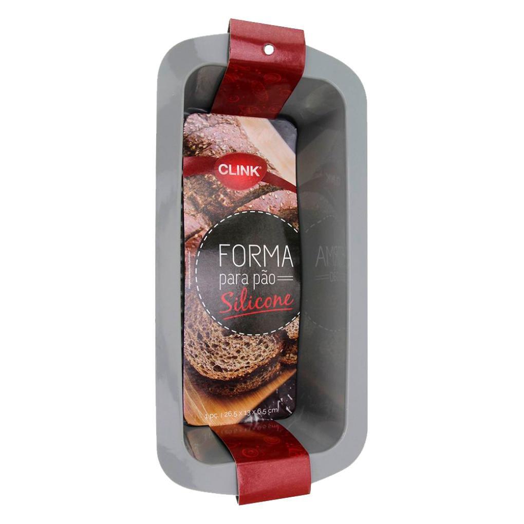 Forma Bolo Retangular Antiaderente Silicone 26x13cm Cinza - CLINK ...