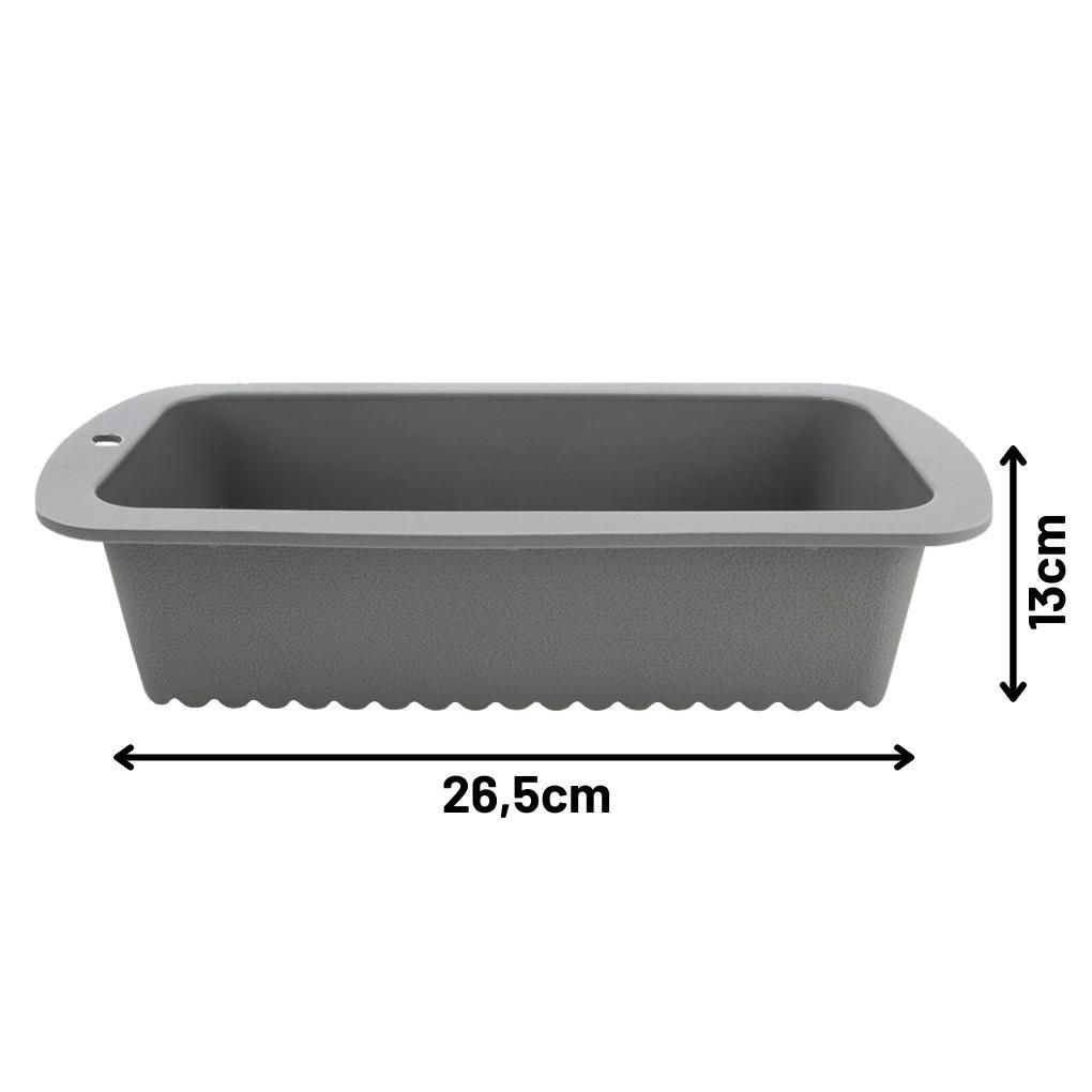 Forma Bolo Retangular Antiaderente Silicone 26x13cm Cinza - CLINK ...