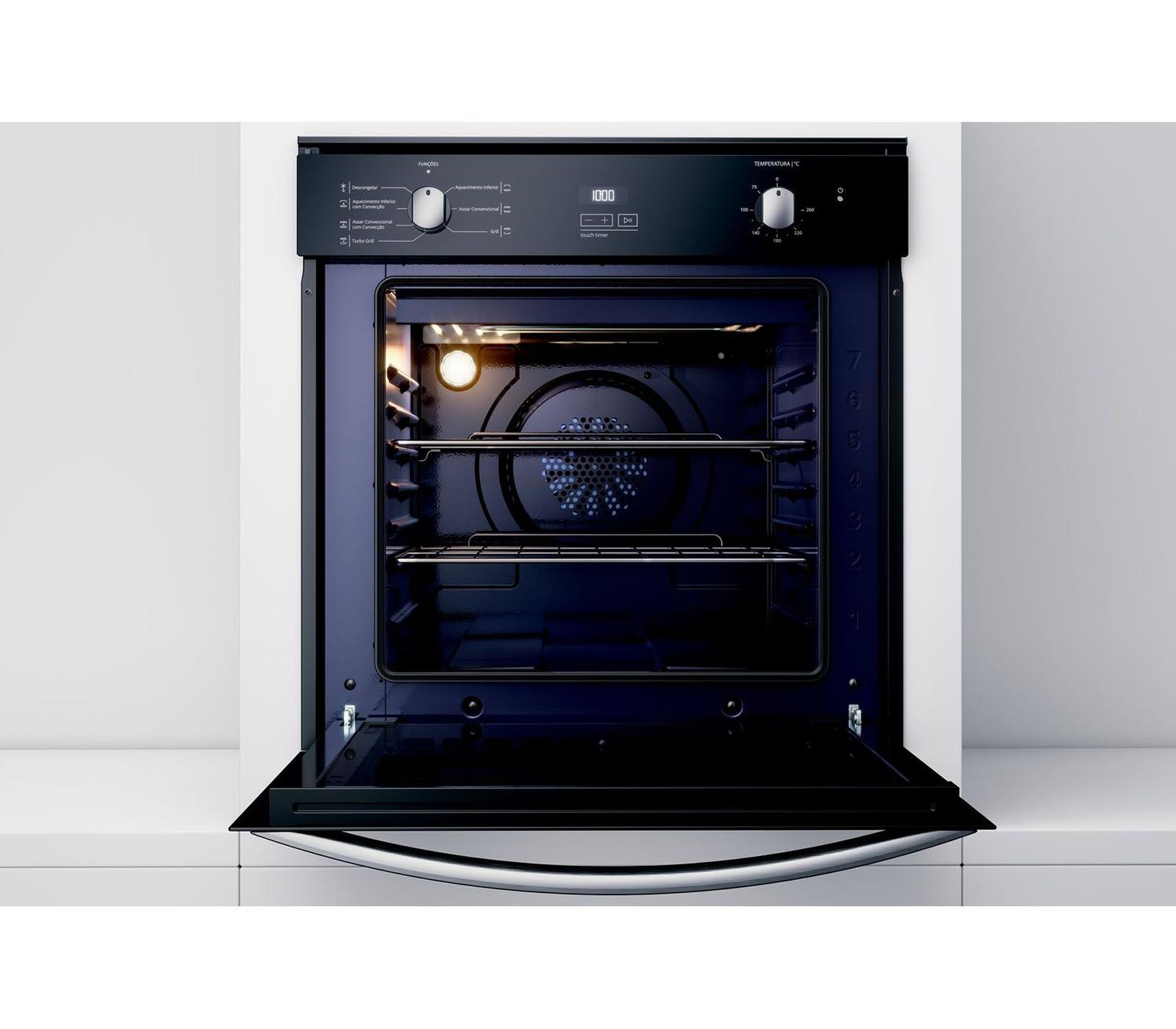 Forno de Embutir Elétrico Brastemp 84 Litros Cor Inox Espelhado com ...