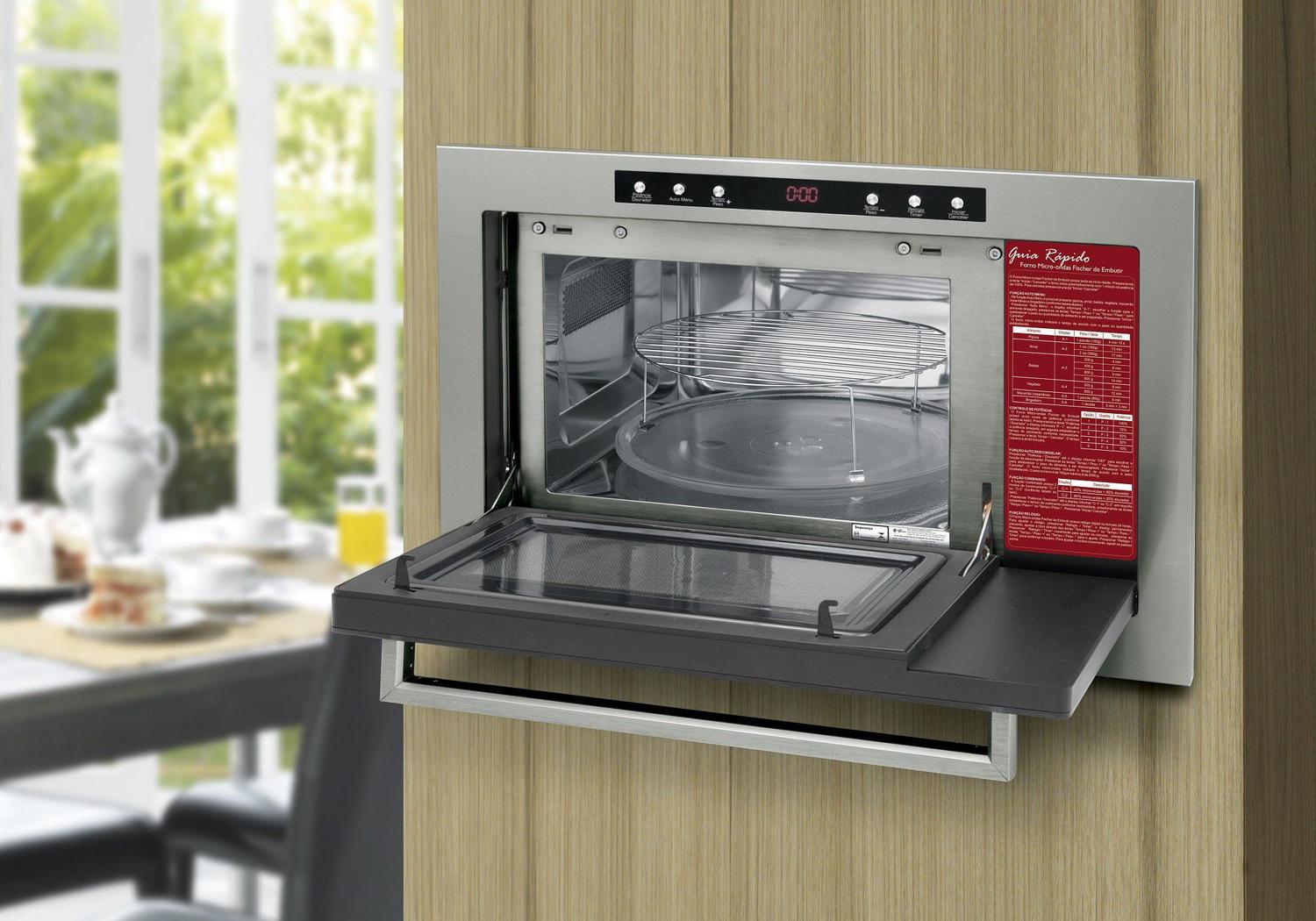 Forno Micro-ondas Fischer de Embutir 25 Litros com Dourador Inox ...