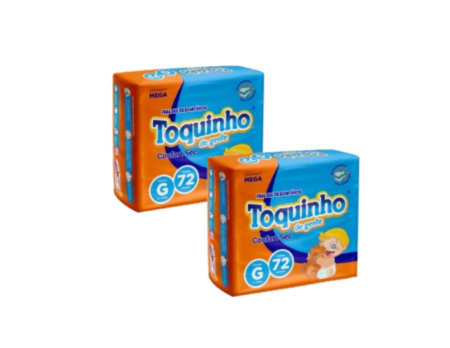 Fralda Descartável Infantil Toquinho Confort Sec G-144 unidades ...