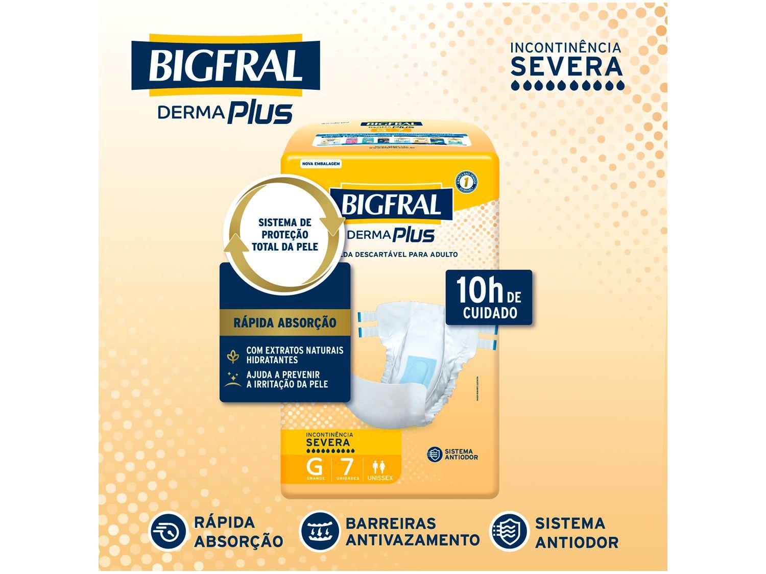 Fralda Geriátrica Bigfral Derma Plus G 7 Unidades - 1
