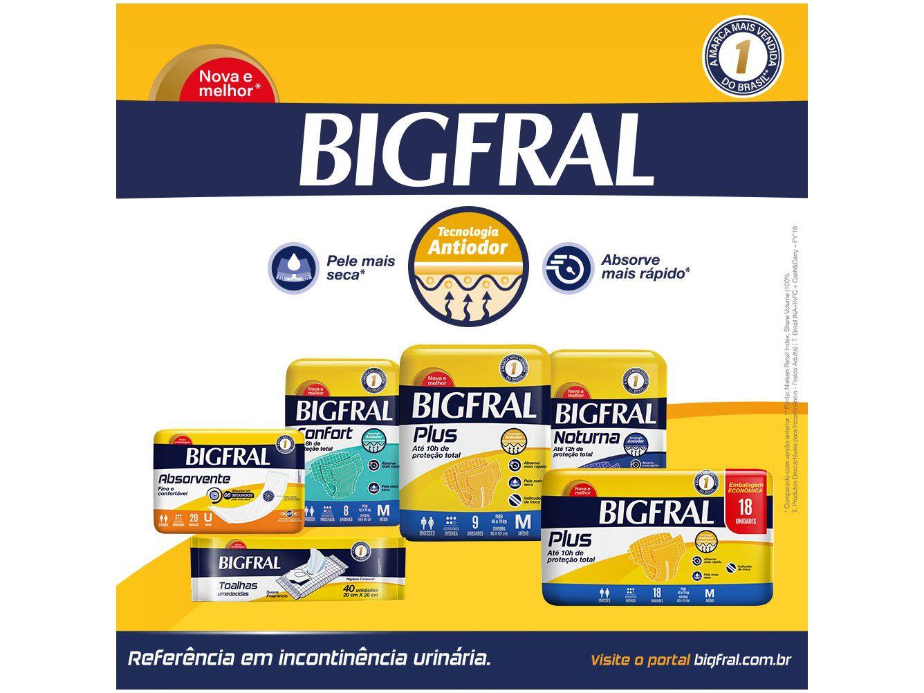 Fralda Geriátrica Bigfral Plus Normal - Tamanho G 16 Unidades - Fralda ...