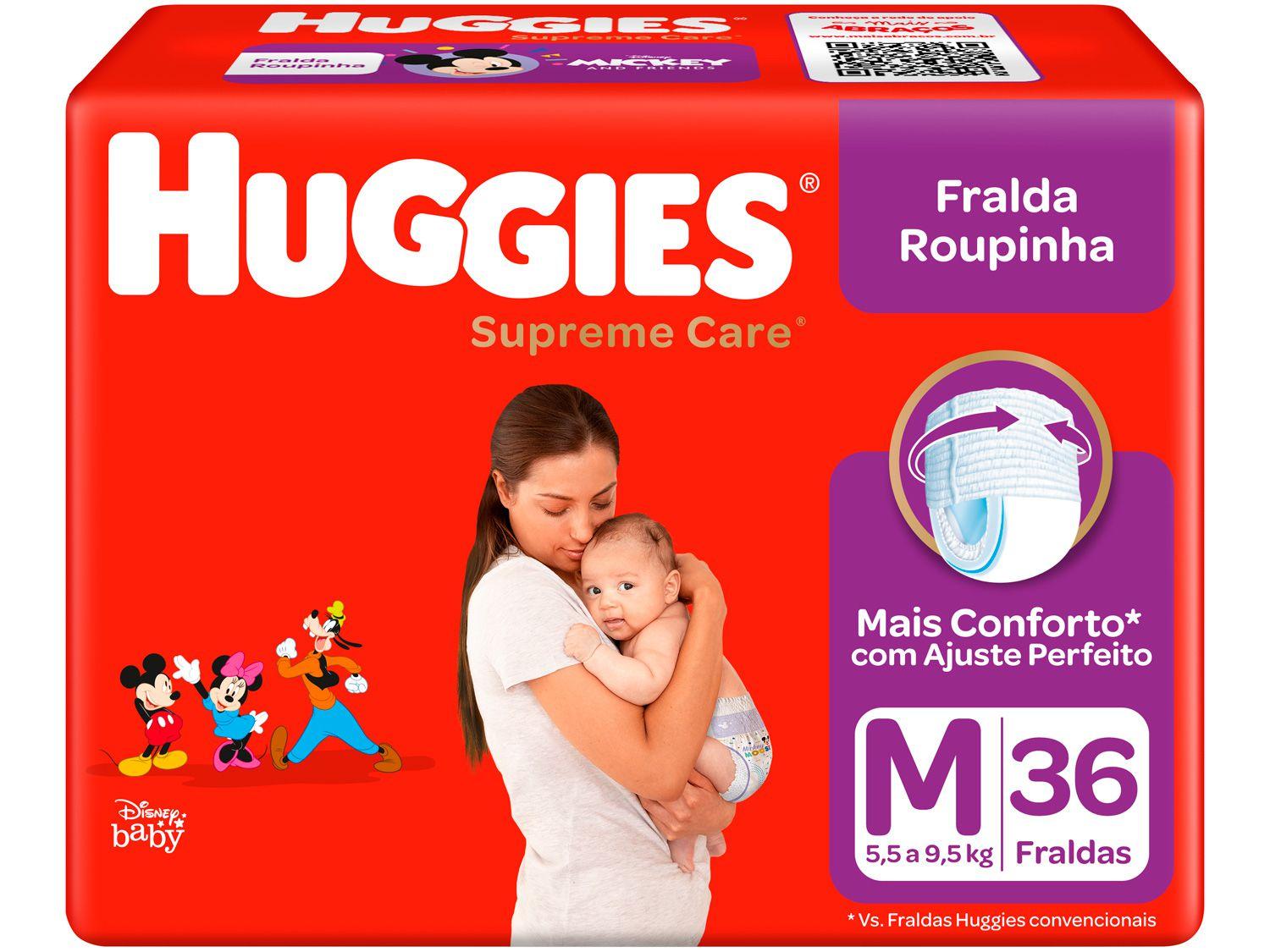 Fralda Huggies Supreme Care Roupinha Tam. M 5,5 a 9,5kg 36 Unidades