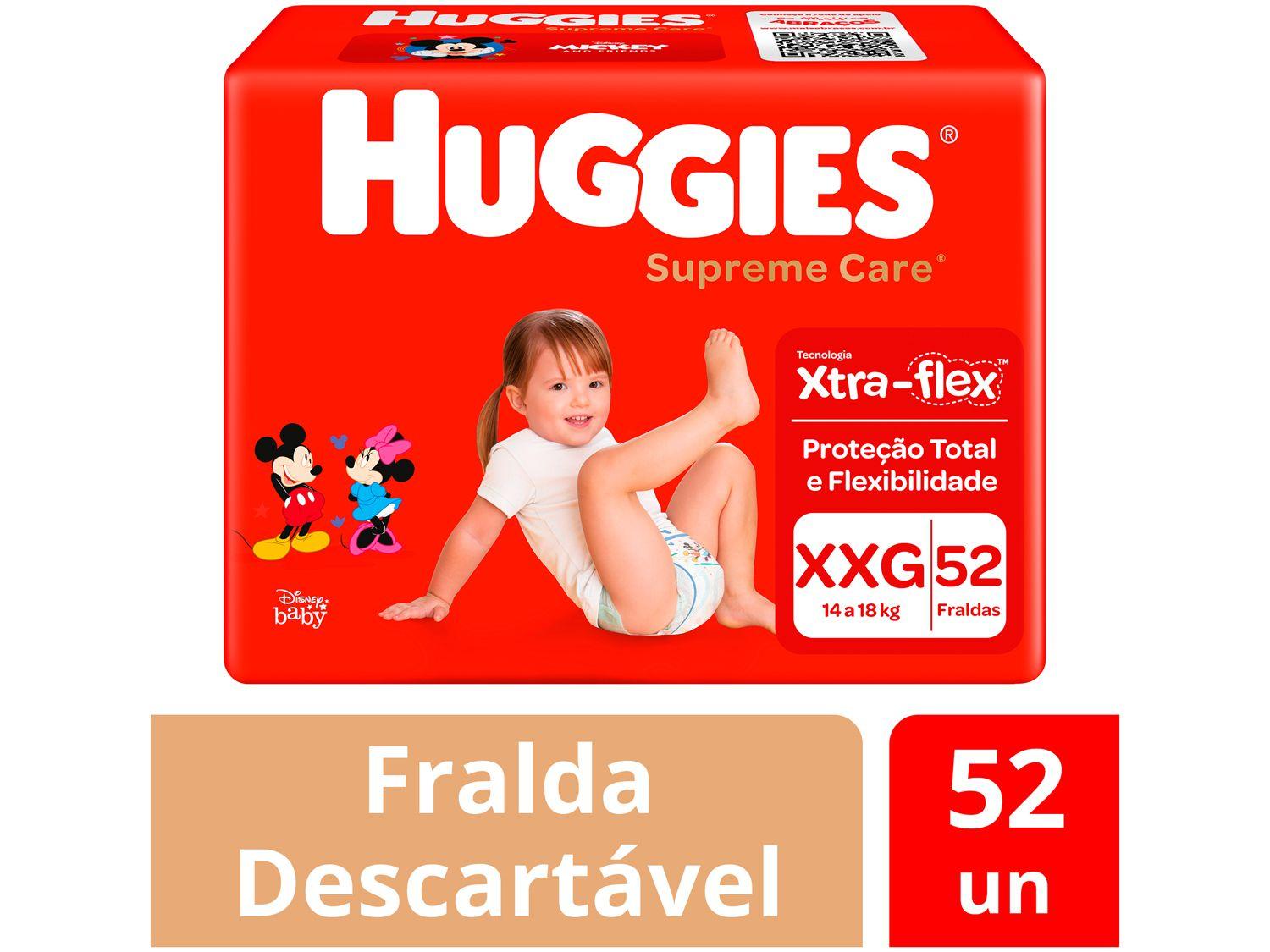 Fralda Huggies Supreme Care - Tam. XXG 14 a 18kg 52 Unidades - Fralda ...