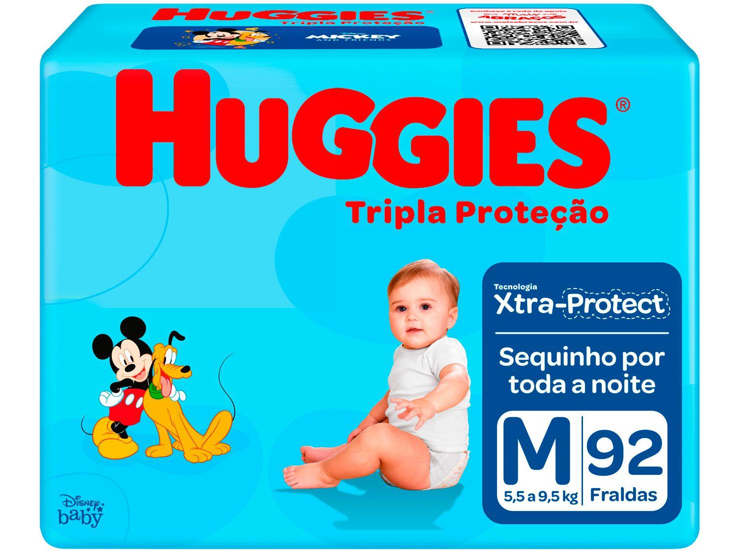 Fralda Huggies Tripla Proteção - Tam. M 5,5 a 9,5kg 92 Unidades ...