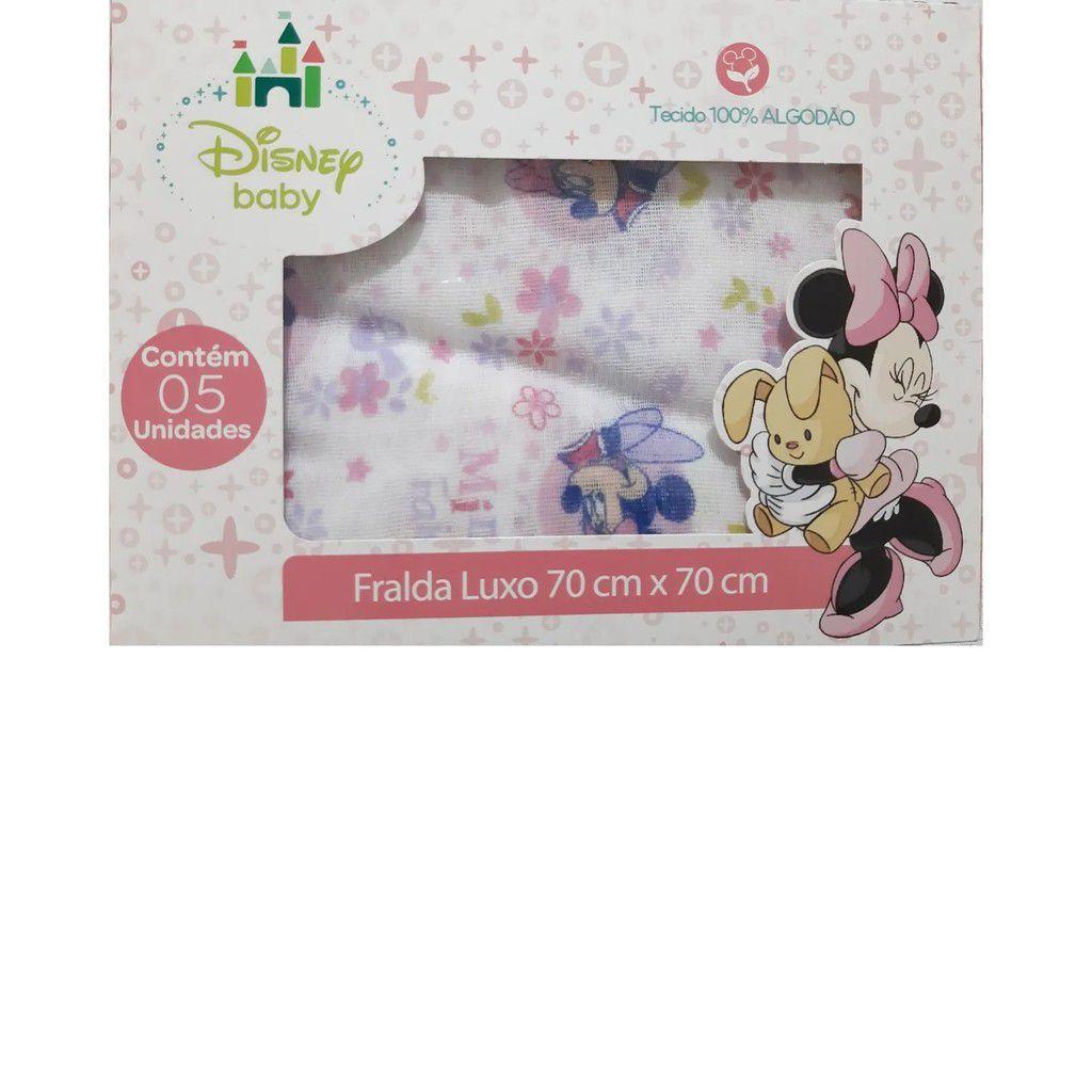Fralda Pano Bebê Tecido Duplo 100% Algodão Disney Baby 5 Pçs - Minasrey ...