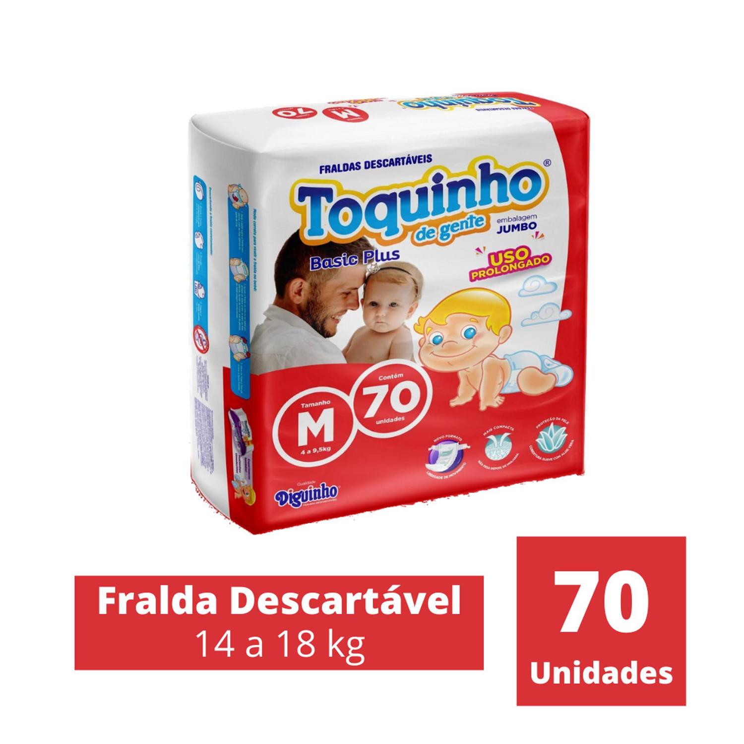 Fralda Toquinho de Gente Basic Plus 6 Pacotes Tamanho M - 70 Unidades ...