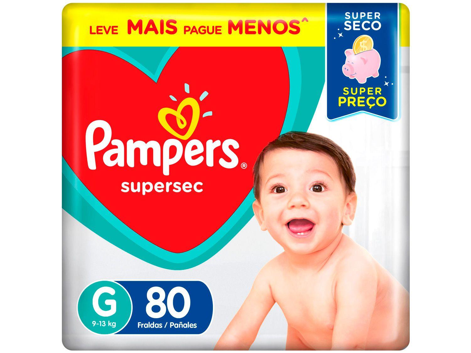 Fraldas Pampers Supersec Tam. G - 9 a 13kg 80 Unidades - Produtos ...