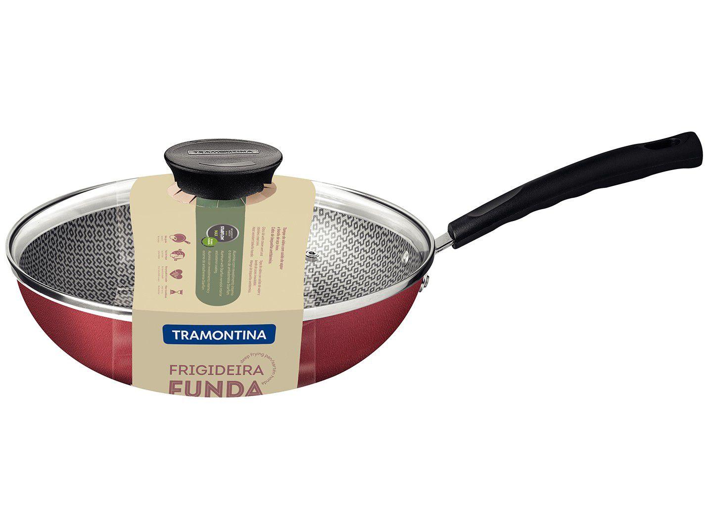 Frigideira Antiaderente Tramontina de Alumínio Funda com Tampa 27817030 ...