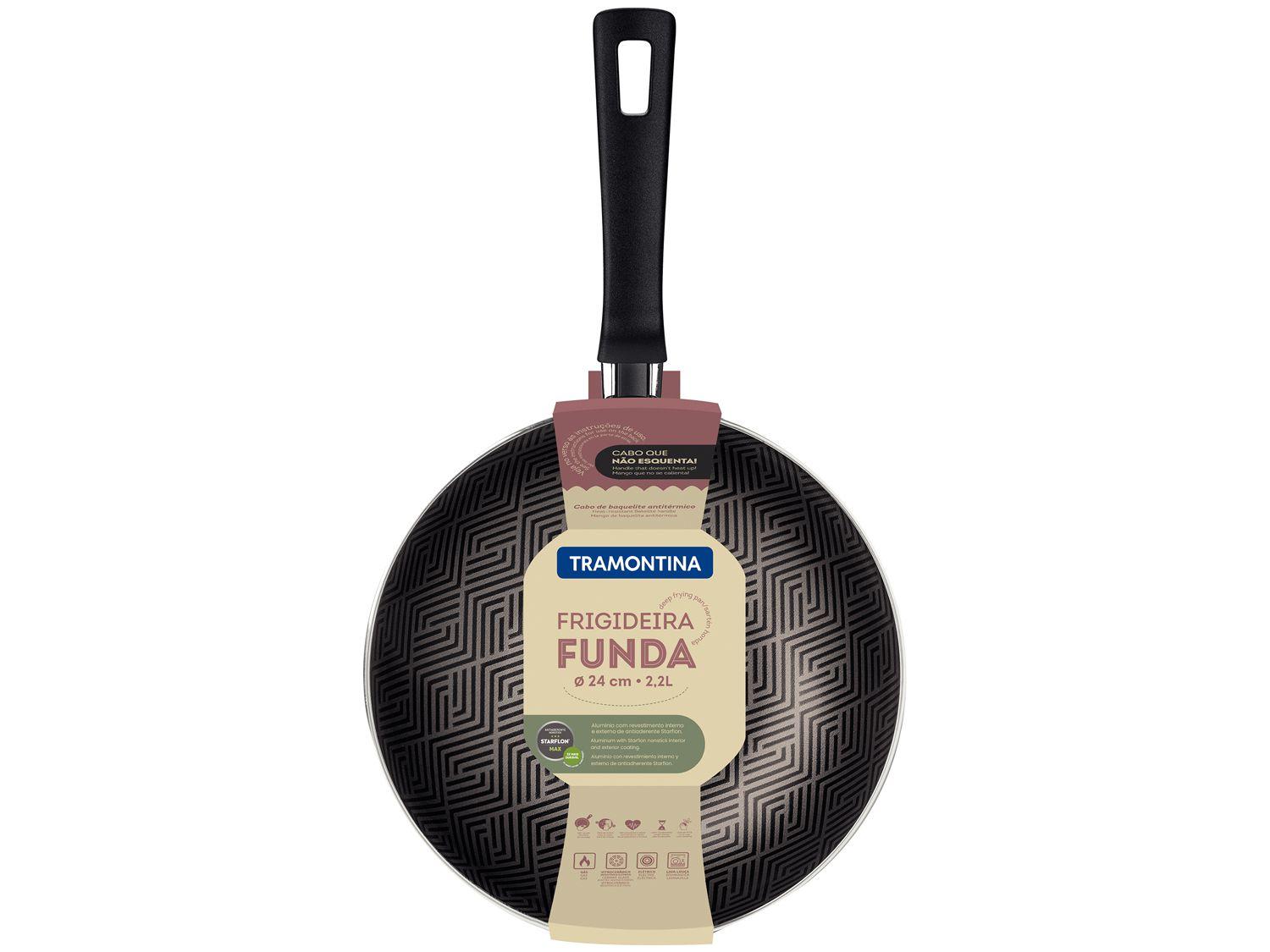 Frigideira Antiaderente Tramontina de Alumínio Funda Loreto Grafite 24cm