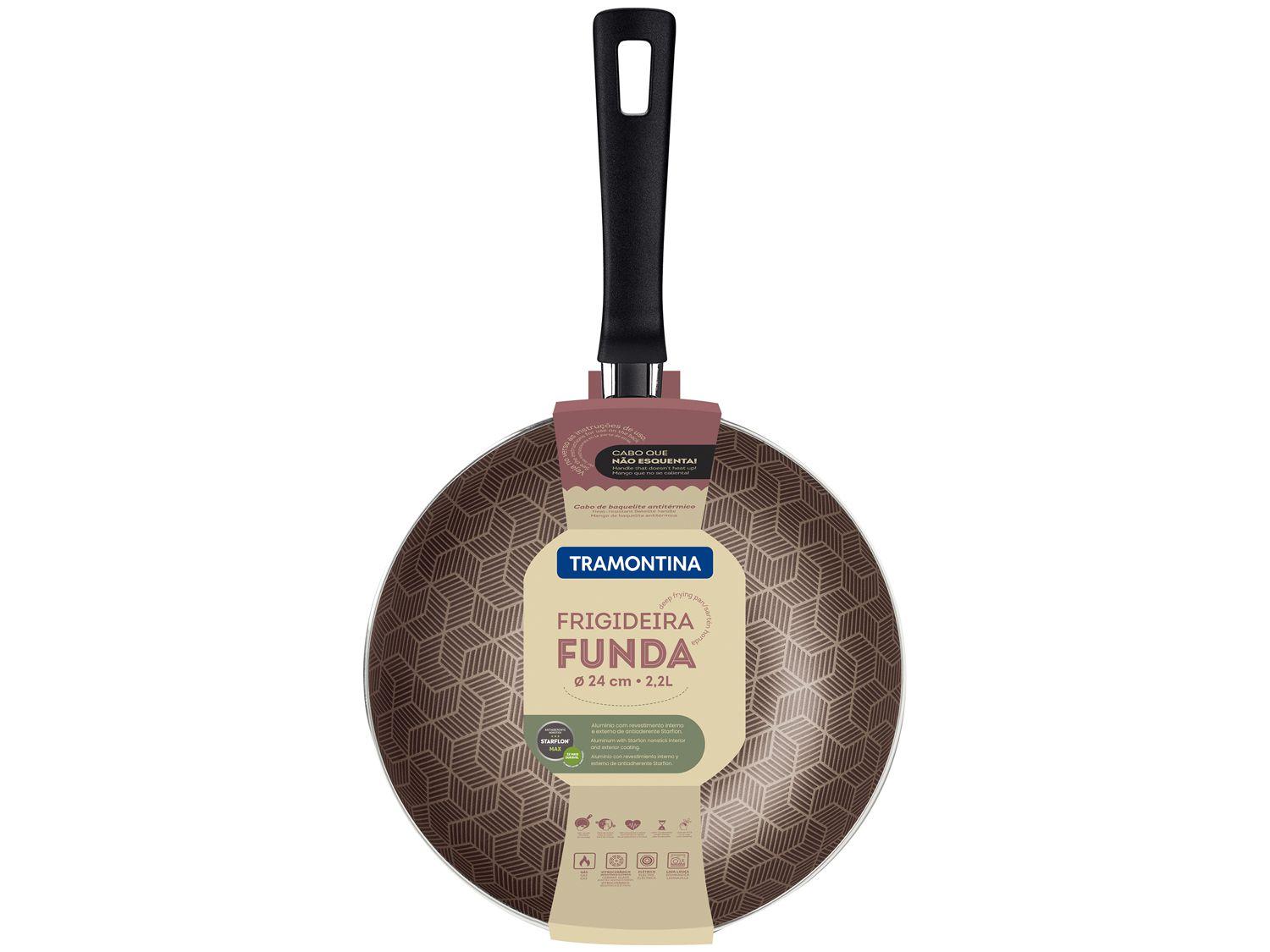 Frigideira Antiaderente Tramontina de Alumínio Funda Loreto Vermelha 24cm