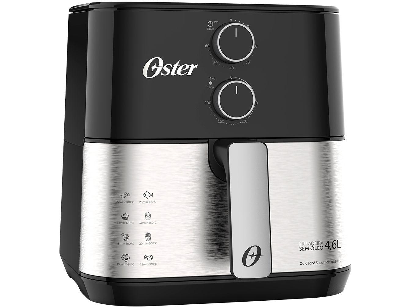 Fritadeira Elétrica sem Óleo/Air Fryer Oster Inox Compact Preta com ...