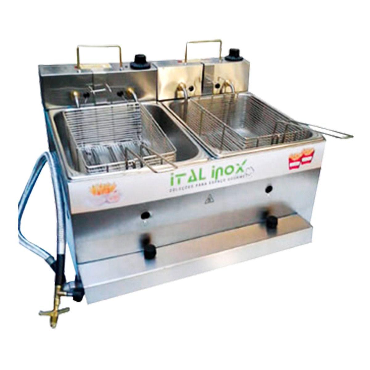 Fritadeira Flex Elétrica/Gás Industrial 10 litros Ital Inox ...