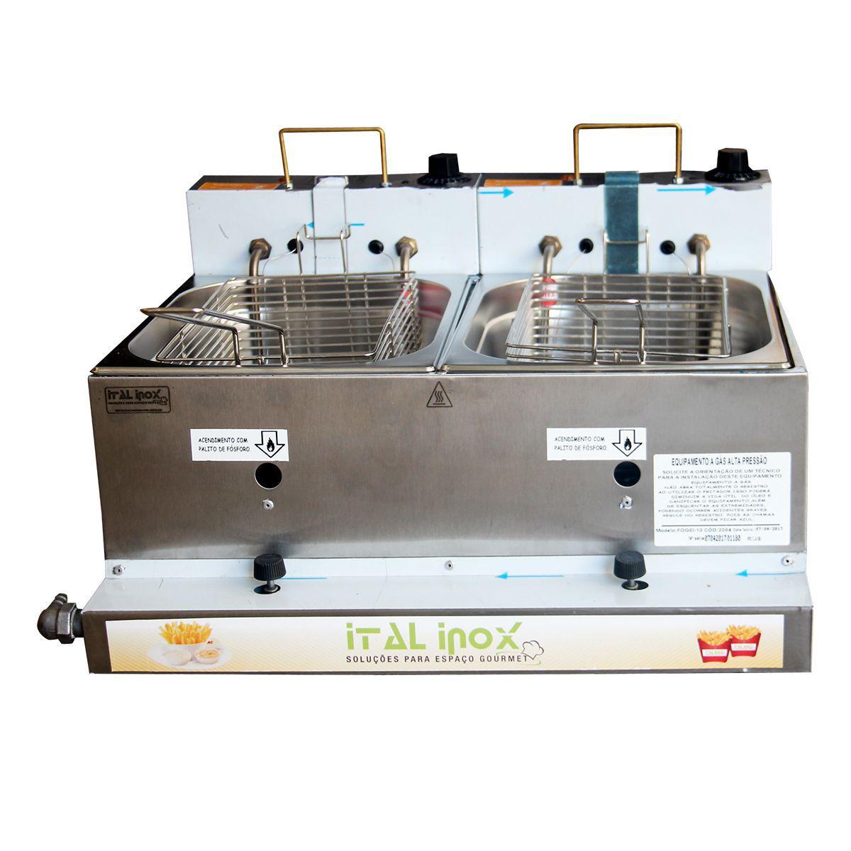 Fritadeira Flex Elétrica/Gás Industrial 10 litros Ital Inox ...