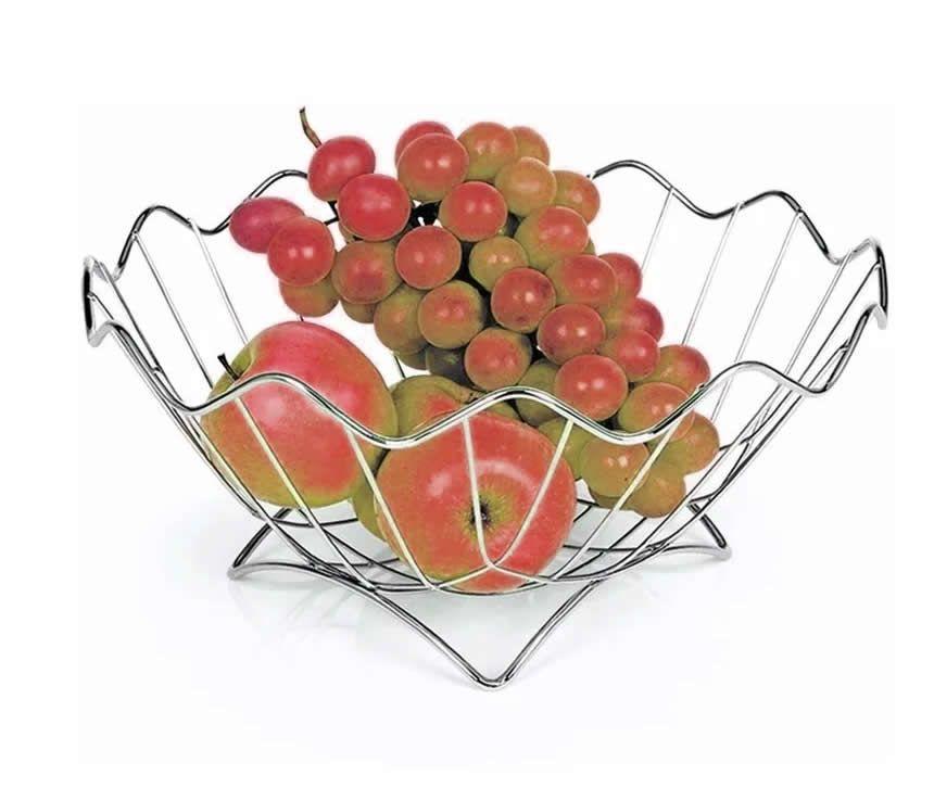 Fruteira metal cromada inox de mesa redonda copacabana - Niquelart ...