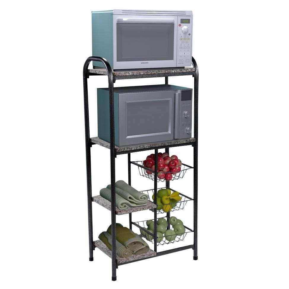 Fruteira Multiúso Dallas Preto e Prata - Fabone - Fruteiras - Magazine ...