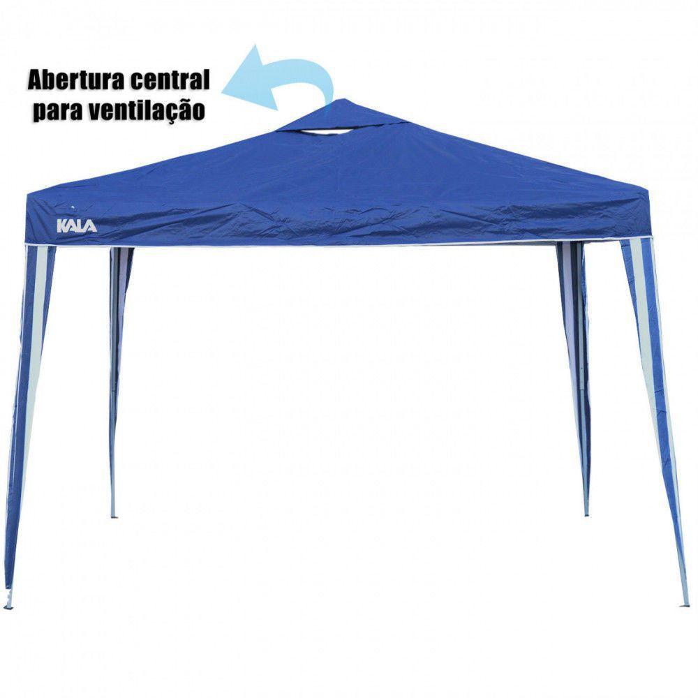 Gazebo Tenda Dobravel Articulada 3m X 3m Base e Topo Azul Kala - Gazebo ...