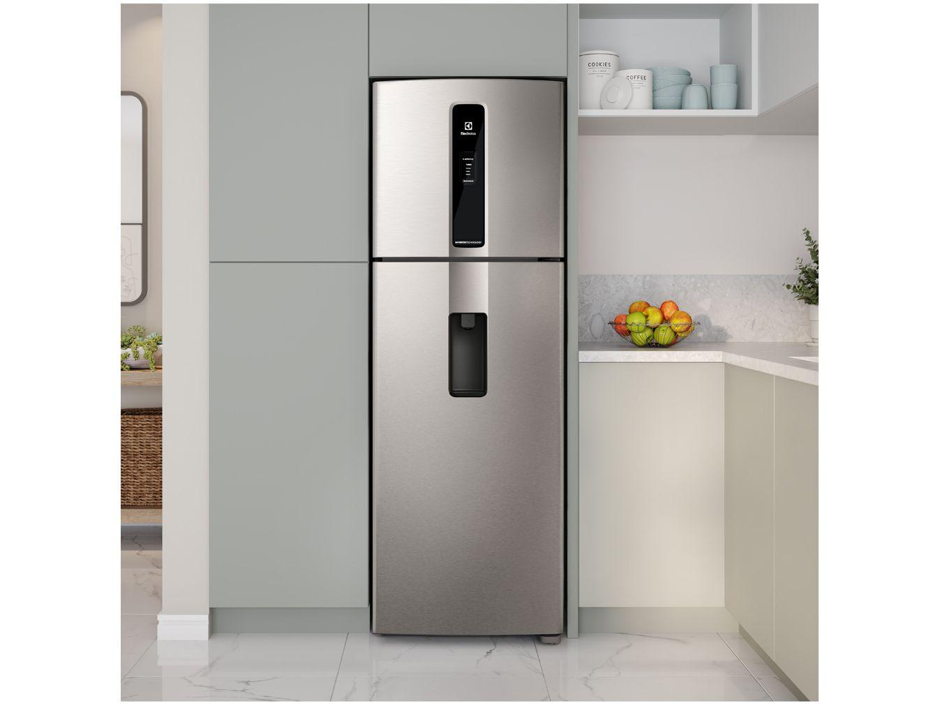 Geladeira/Refrigerador Electrolux Frost Free Duplex Inox Look 389L Efficient AutoSense IW43S