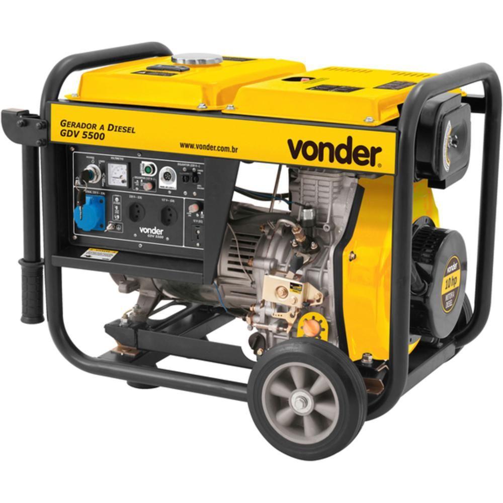 Gerador de energia à diesel 5,5 kva potência de 10 (110V/220V) - Vonder ...