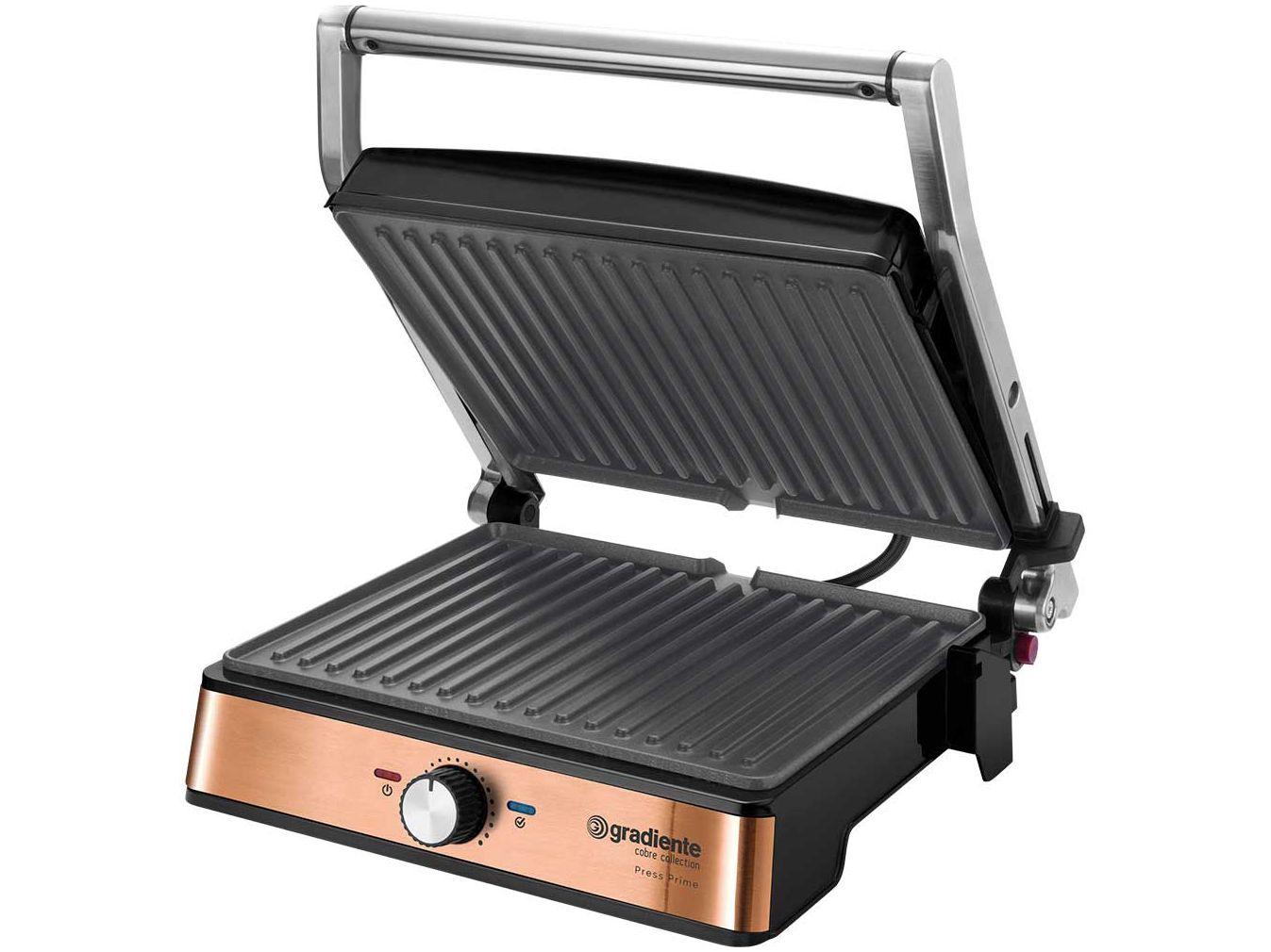 Grill Gradiente Press Prime 1500W Antiaderente com Coletor de Gordura