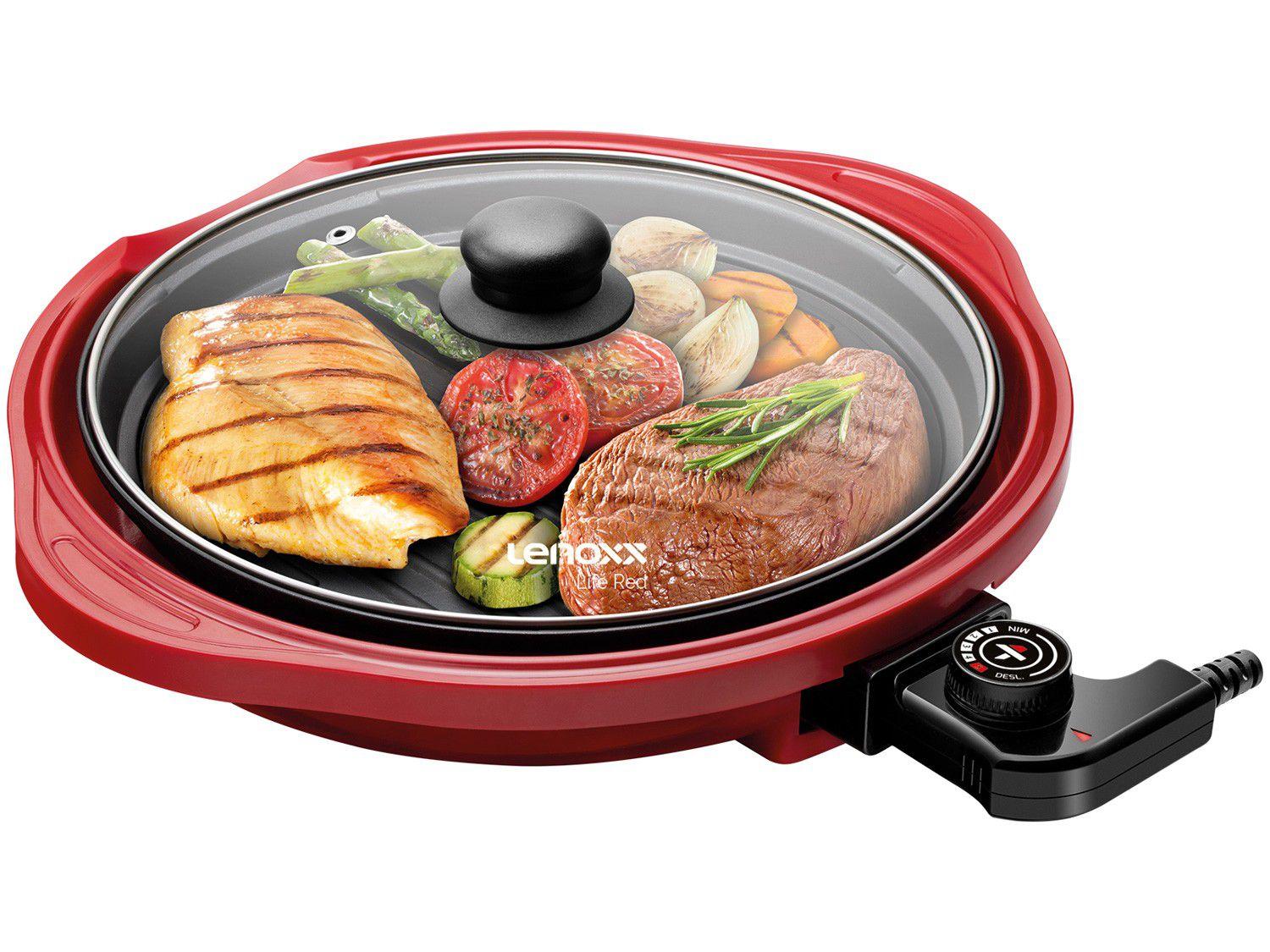 Grill Lenoxx Life Red Redondo 1250W Antiaderente