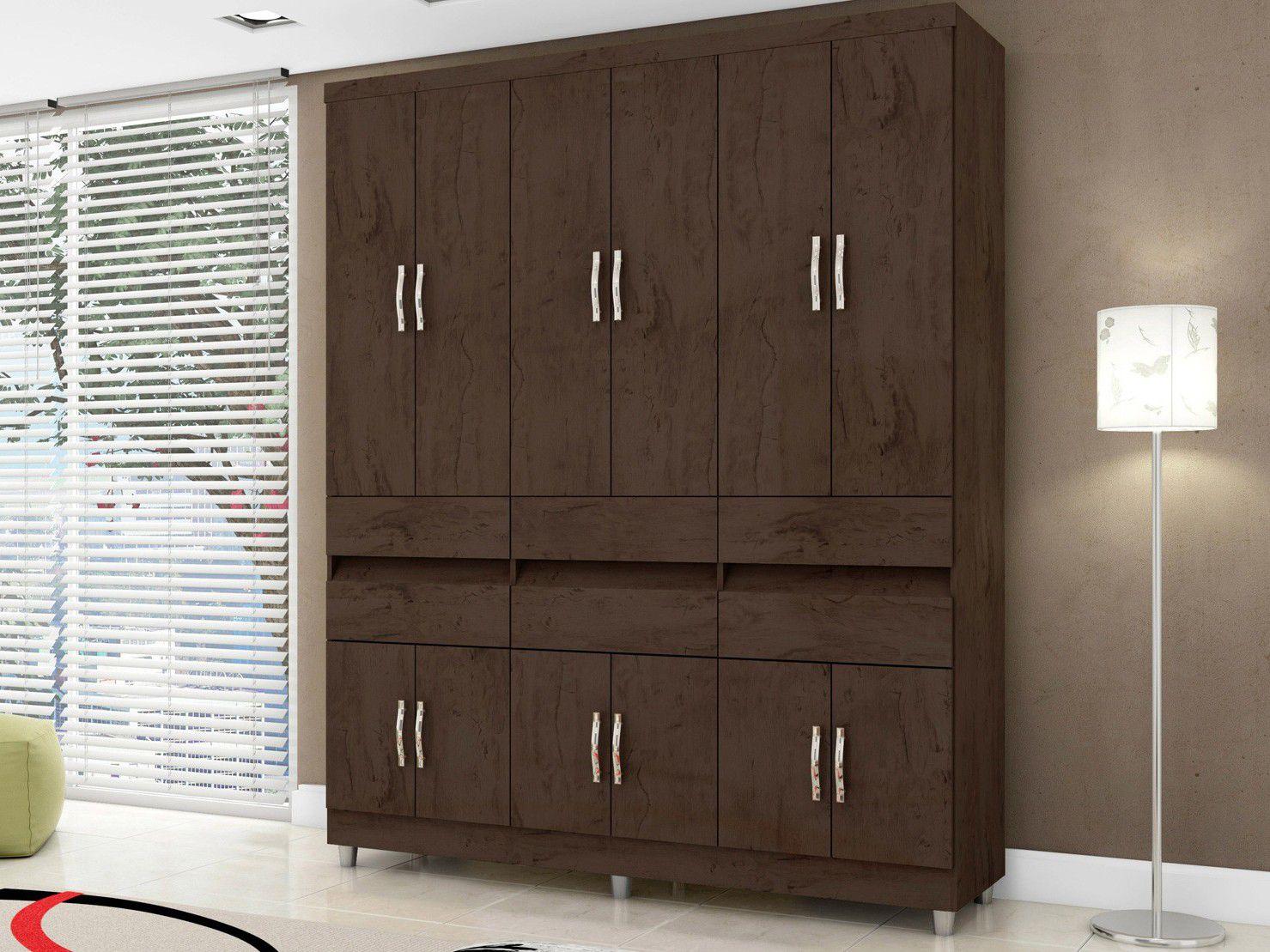 Guarda-roupa Casal 12 Portas 6 Gavetas - Araplac Roma - Guarda-Roupa ...