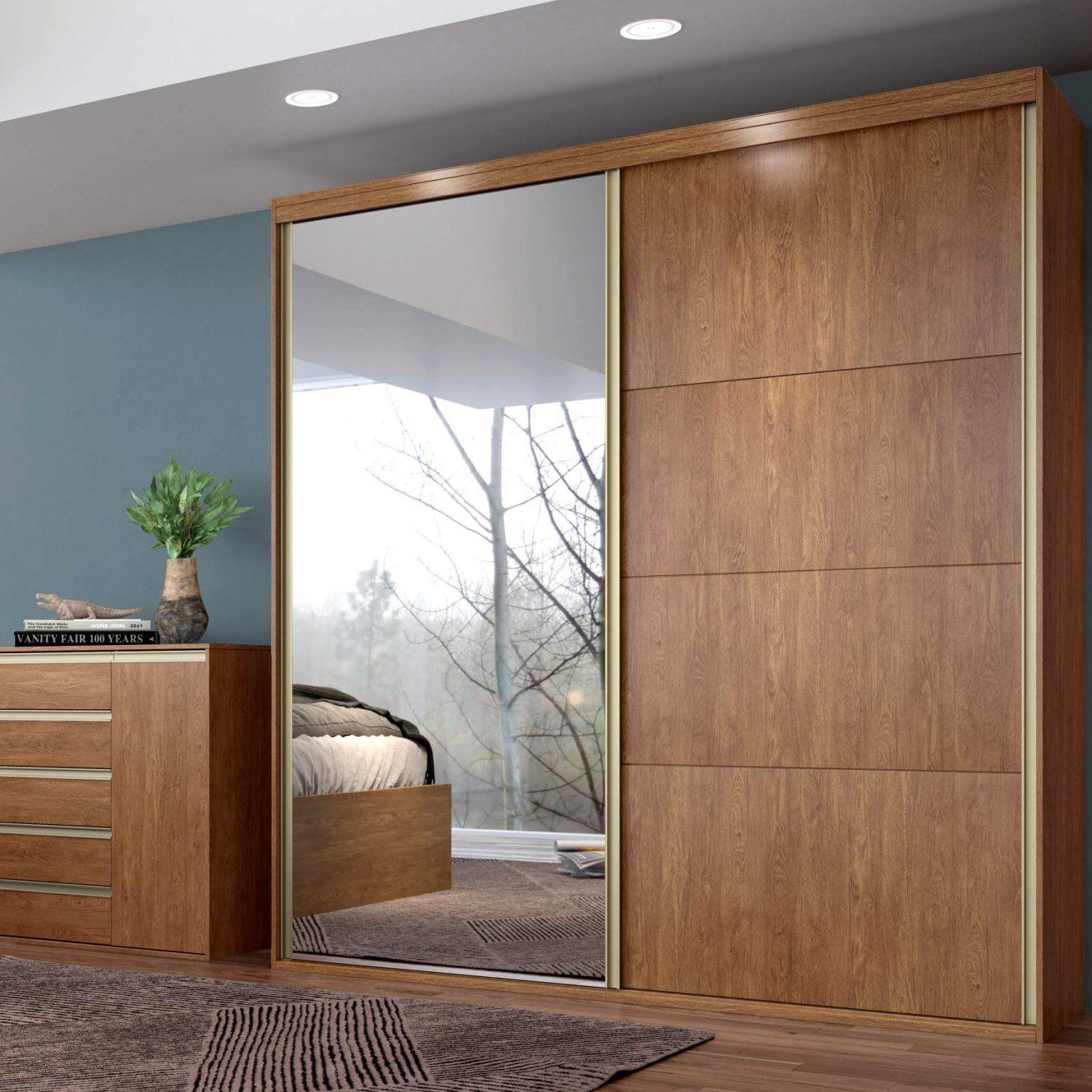 Guarda Roupa Casal 2 Portas de Correr com Espelho Magic Siena Móveis ...