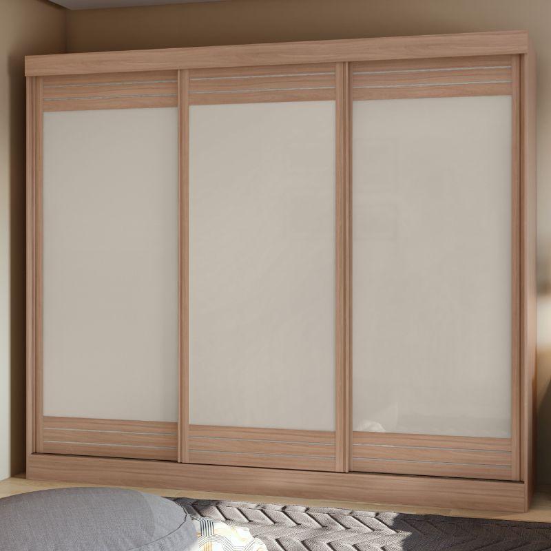 Guarda Roupa Casal 3 Portas 4 Gavetas Speciale Lopas Carvalho/Carvalho ...