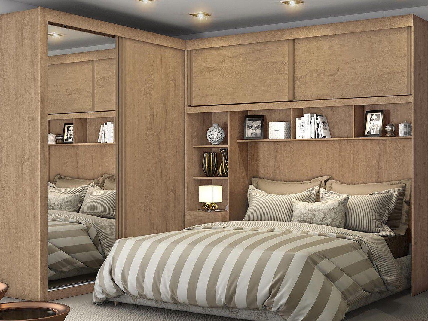 Guarda-roupa Casal 4 Portas de Correr 5 Gavetas - Móveis Europa Milão ...