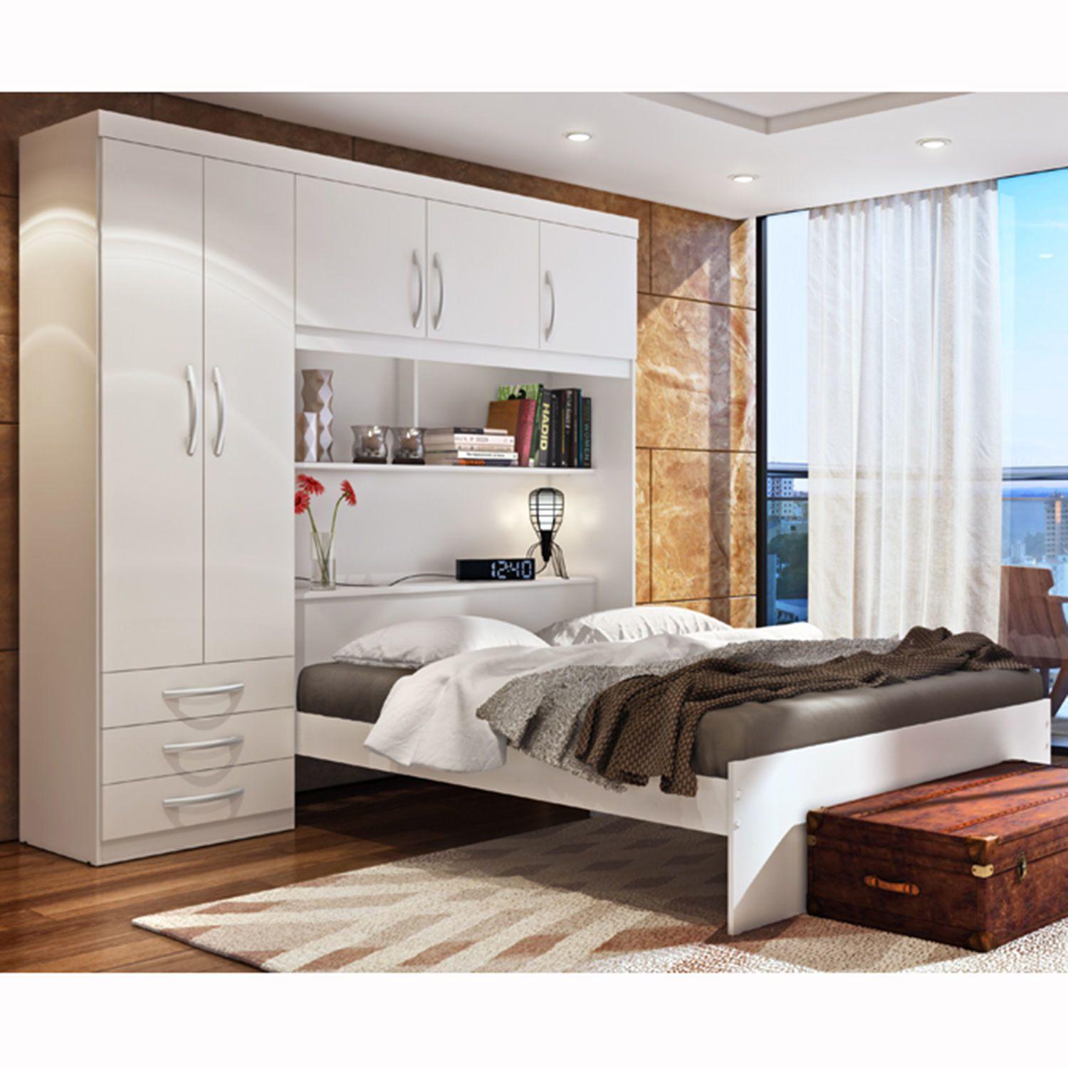 Guarda Roupa Casal 5 Portas com Cama de Casal PH1206 Herval Touch ...