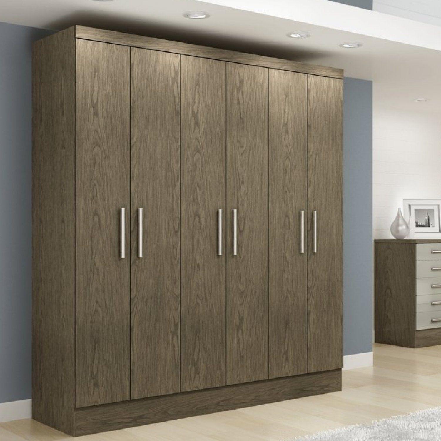 Guarda Roupa Casal 6 Portas 2 Gavetas Internas Paris Maxel Malbec Tex ...