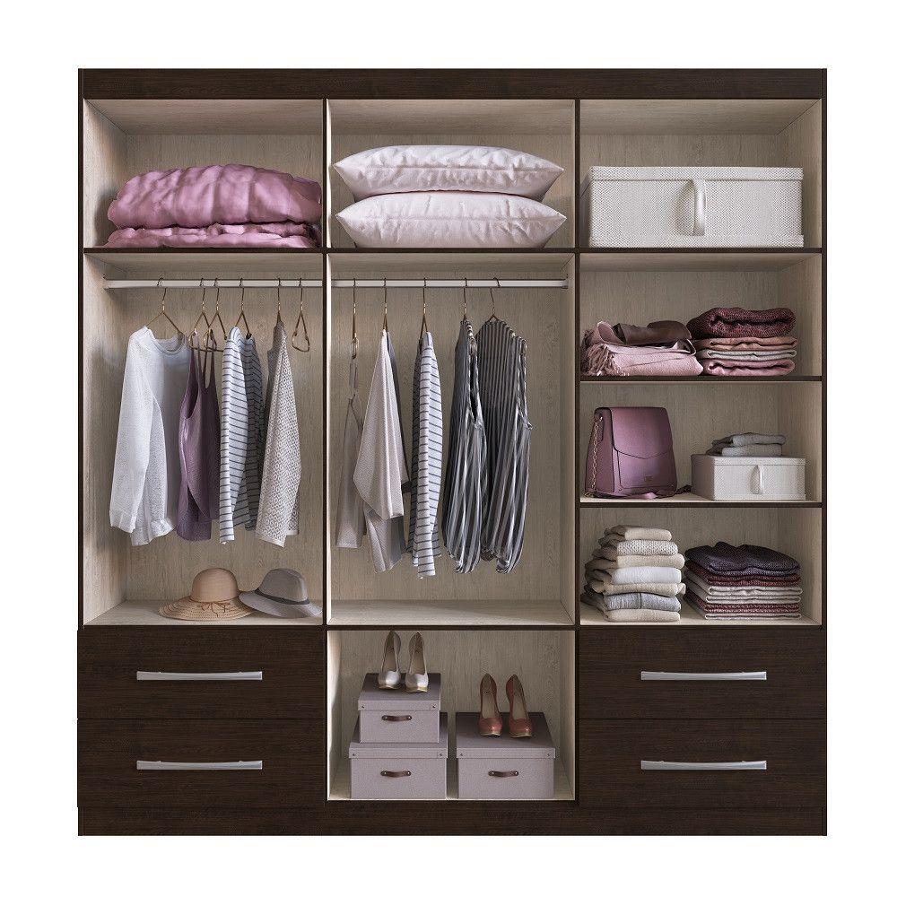 Guarda Roupa Casal 6 Portas 4 Gavetas Dublin Doripel - Guarda-Roupa ...