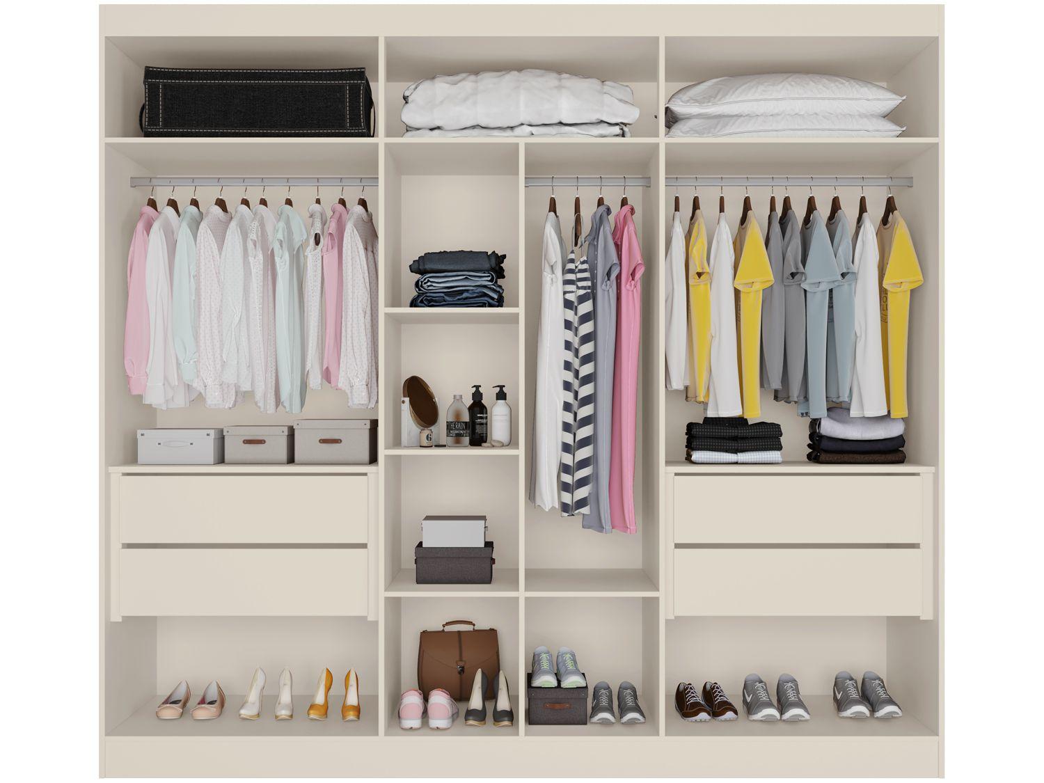 Guarda-roupa Casal 6 Portas 4 Gavetas Made Marcs Oslo