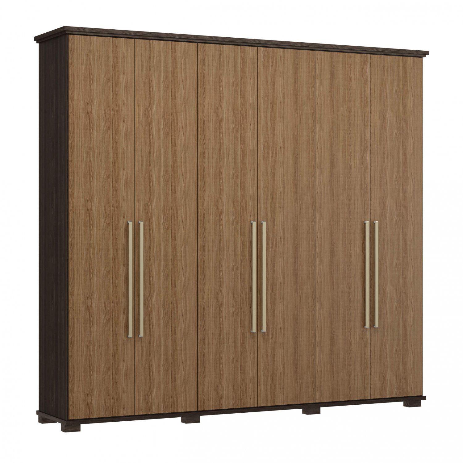 Guarda Roupa Casal 6 Portas 6 Gavetas Havana Móveis Rimo Ébano/Freijó ...