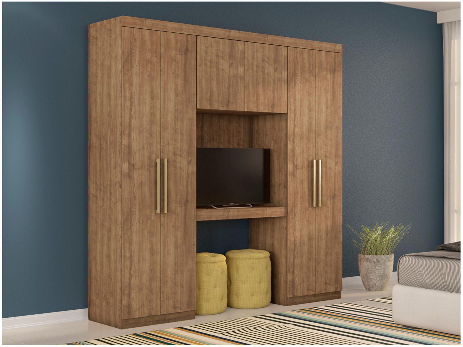 Guarda-roupa Casal 6 Portas Nicho para TV até 32” - Móveis Carraro ...
