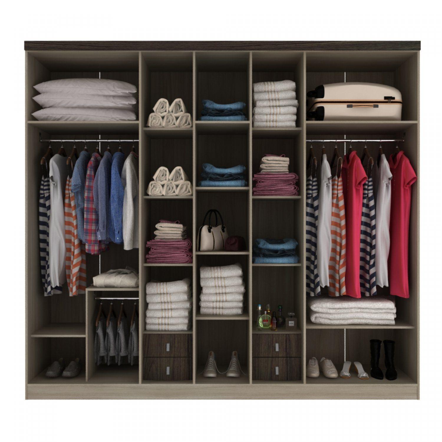 Guarda Roupa Casal 7 Portas 4 Gavetas Gigante Manto Móveis Pérola ...