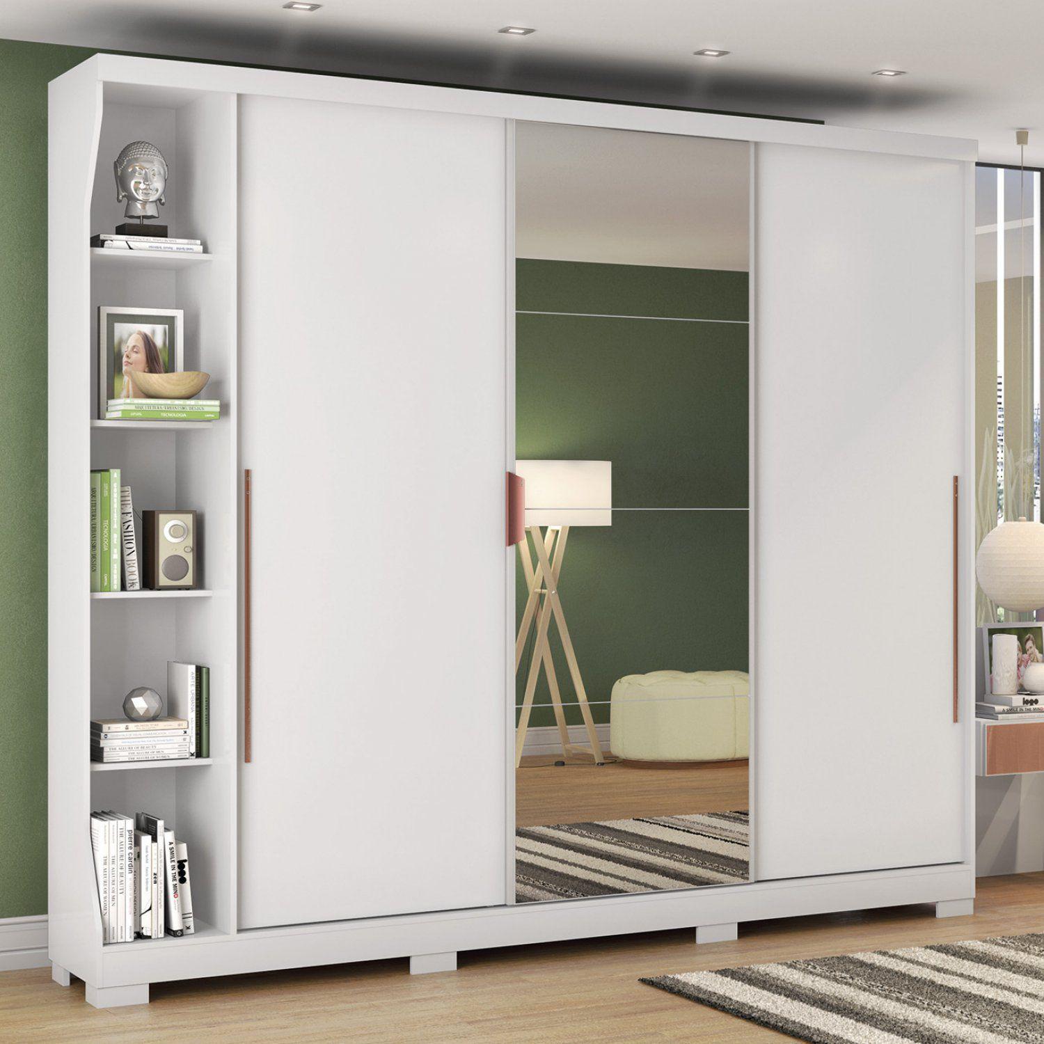 Guarda Roupa Casal com Espelho 3 Portas de Correr F542 Kappesberg ...