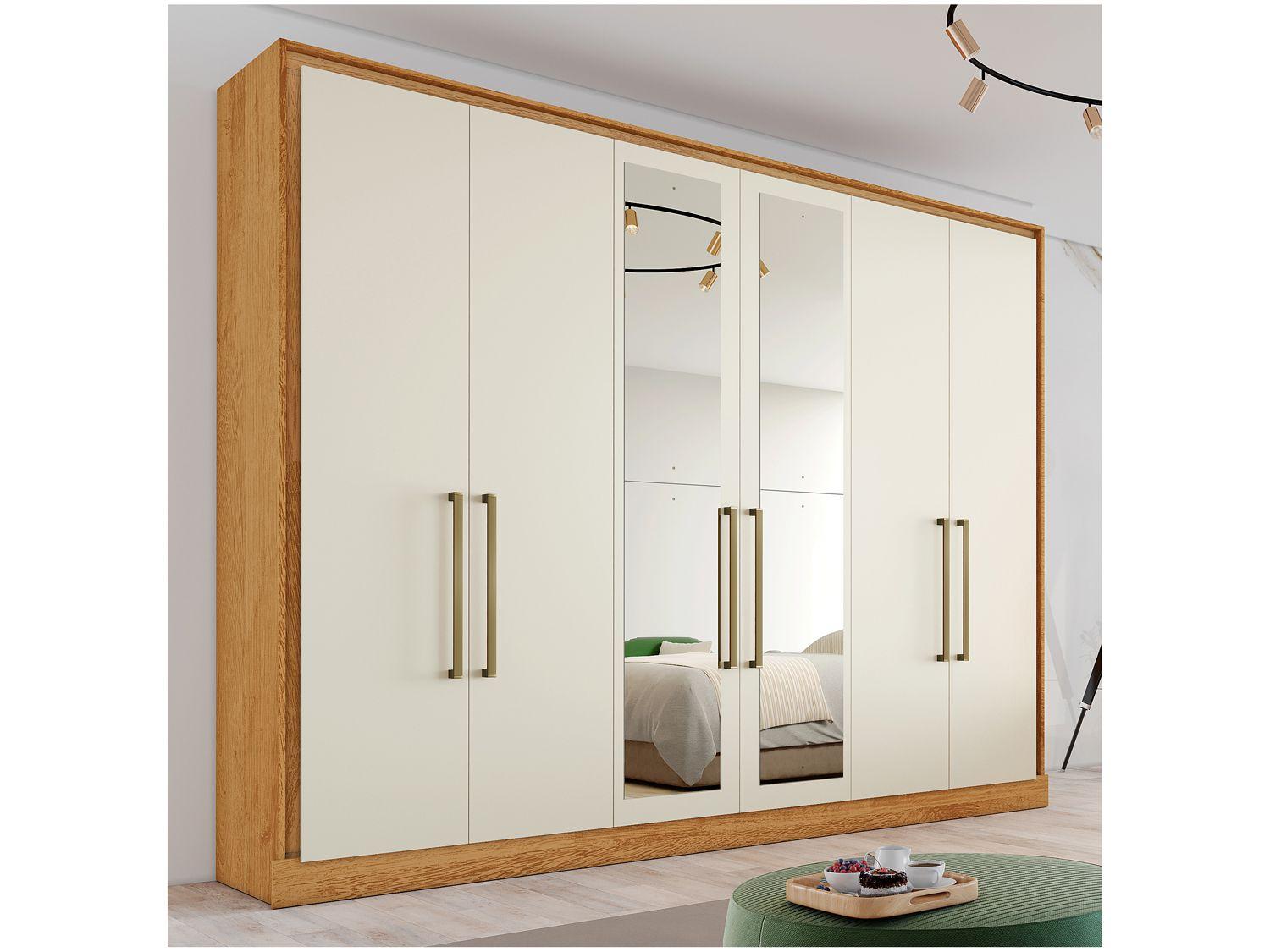 Guarda-roupa Casal com Espelho 6 Portas 6 Gavetas Made Marcs Argos