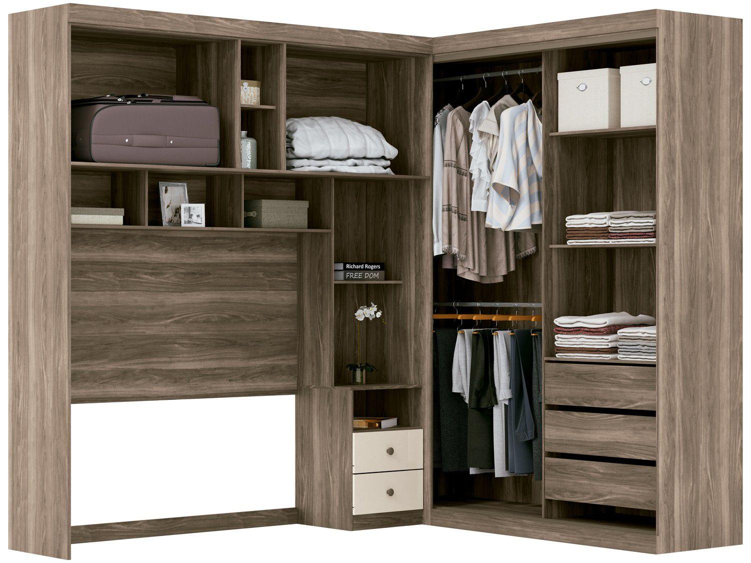 Guarda-roupa Casal de Canto 6 Portas 5 Gavetas - Santos Andirá Compacto ...