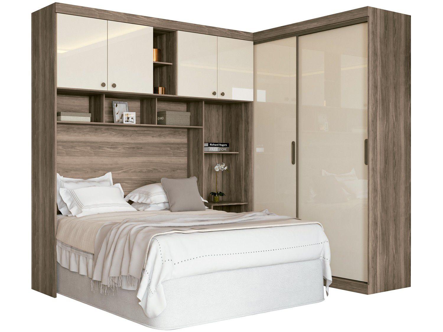 Guarda-roupa Casal de Canto 6 Portas 5 Gavetas - Santos Andirá Compacto ...