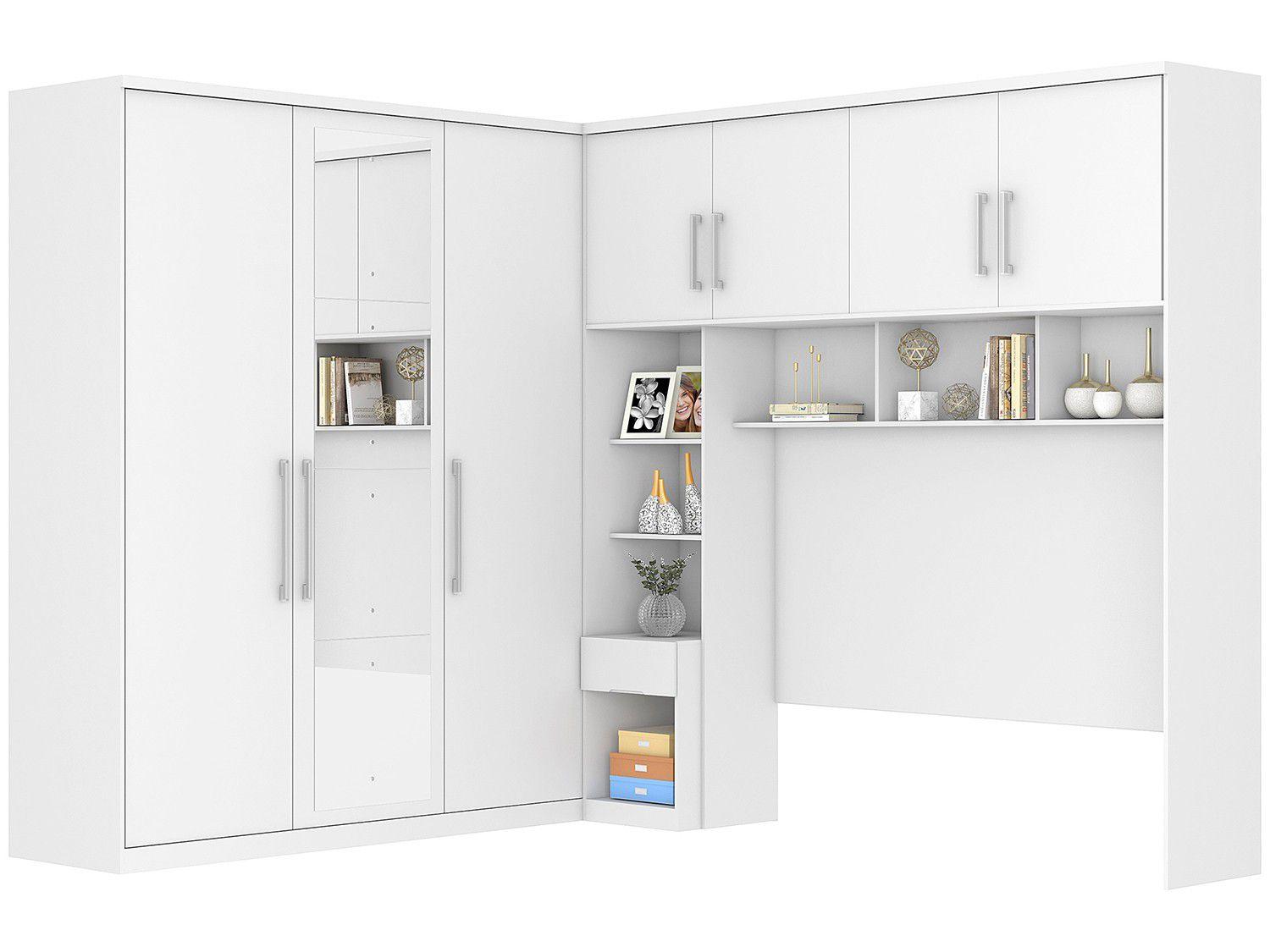 Guarda-roupa Casal de Canto com Espelho 7 Portas - 5 Gavetas Móveis ...