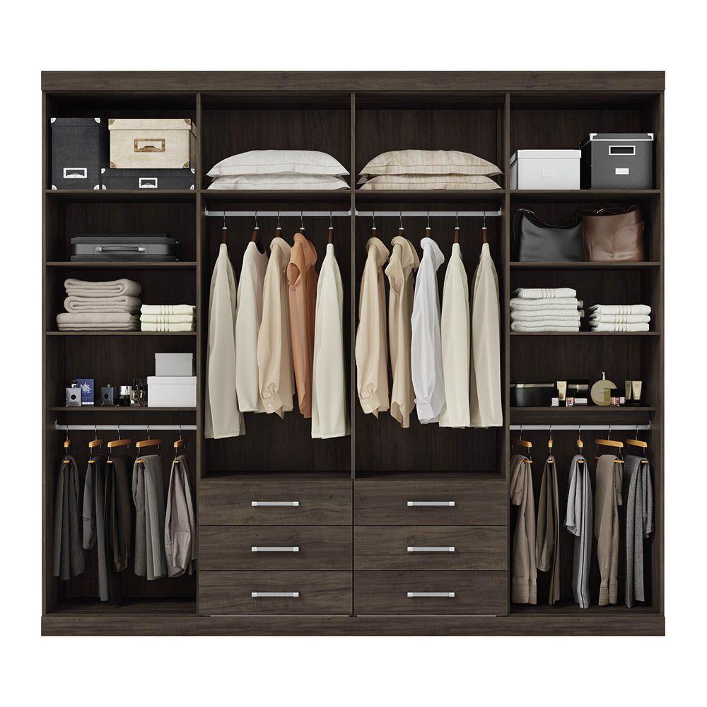 Guarda-Roupa Casal Havana Master Café 8 Portas 6 Gavetas com Cofre ...