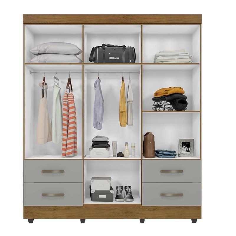 Guarda Roupa Casal Honduras 6 Portas Freijó/Concreto - Saga Home Shop ...