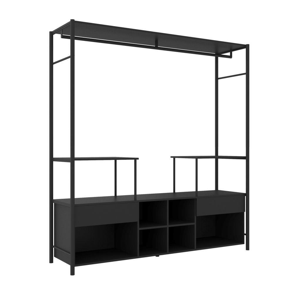 Guarda Roupa Casal Industrial Preto Tama - Artefamol - Guarda-Roupa ...