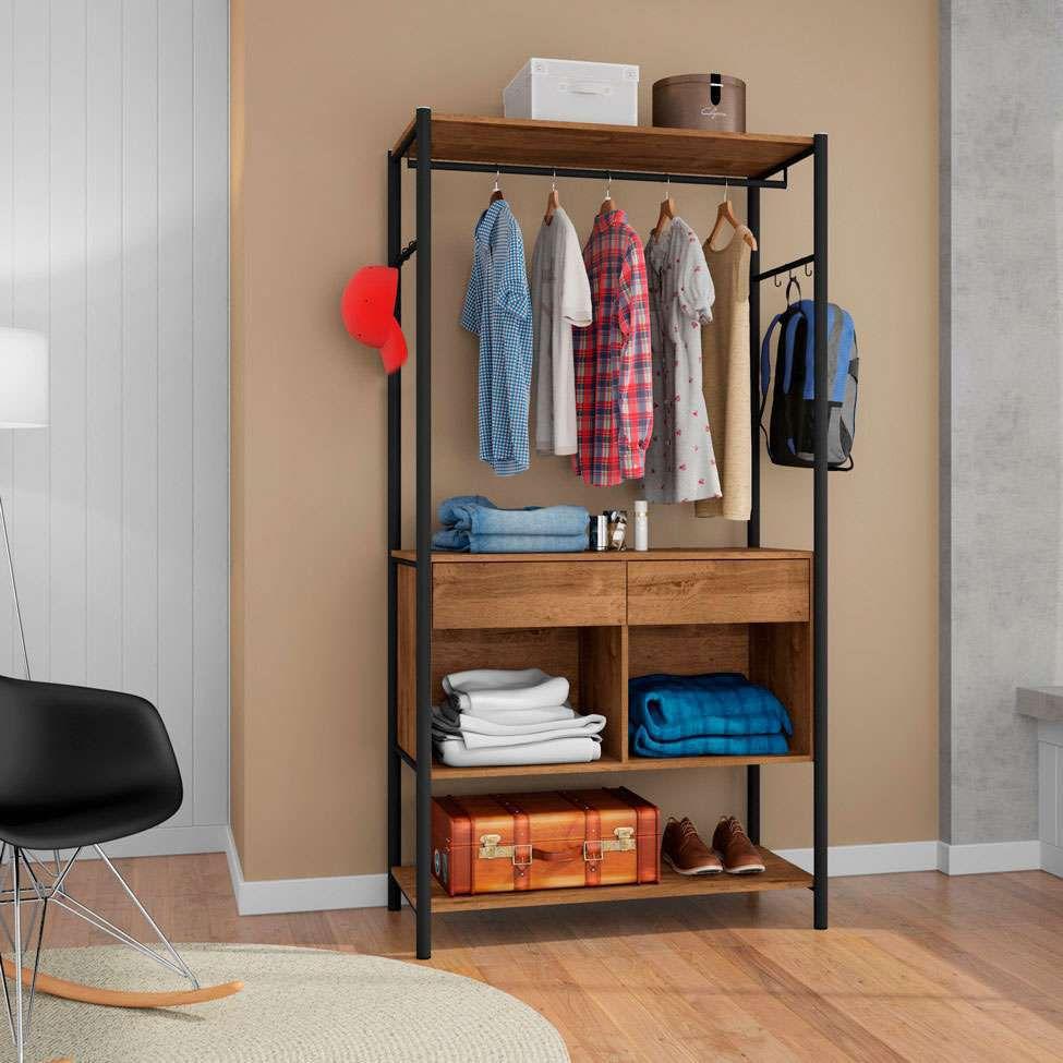 Guarda Roupa Closet Modulado Paris 902 Preto - Artefamol - Closet ...